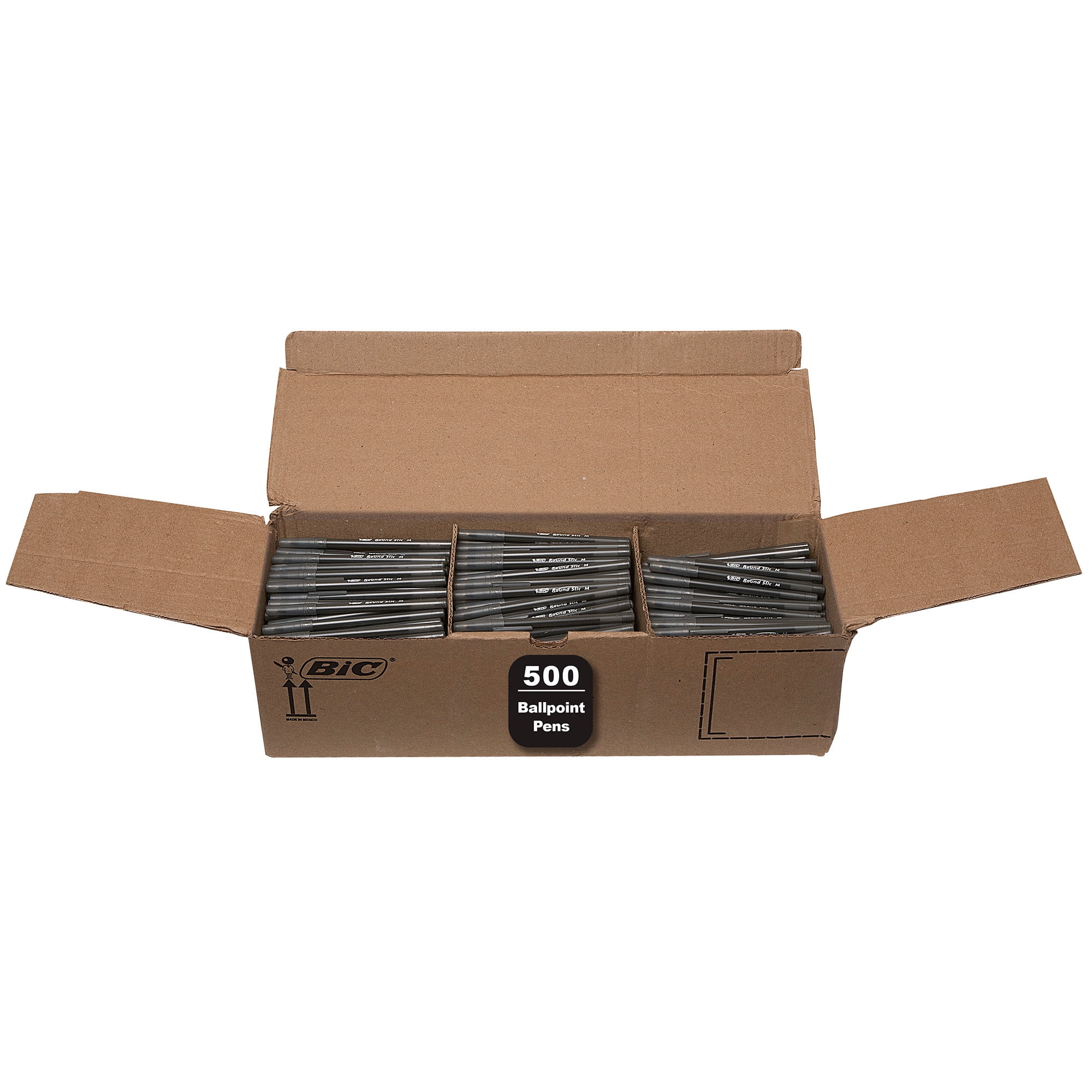 BIC Round Stic Xtra Life Black Ballpoint Pens, Medium Point 1.0mm, 500 Count - Walmart.com
