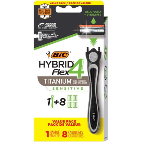 BIC Flex 4 Refillable Disposable Razor for Men, 4 Blades, 1 Handle and ...