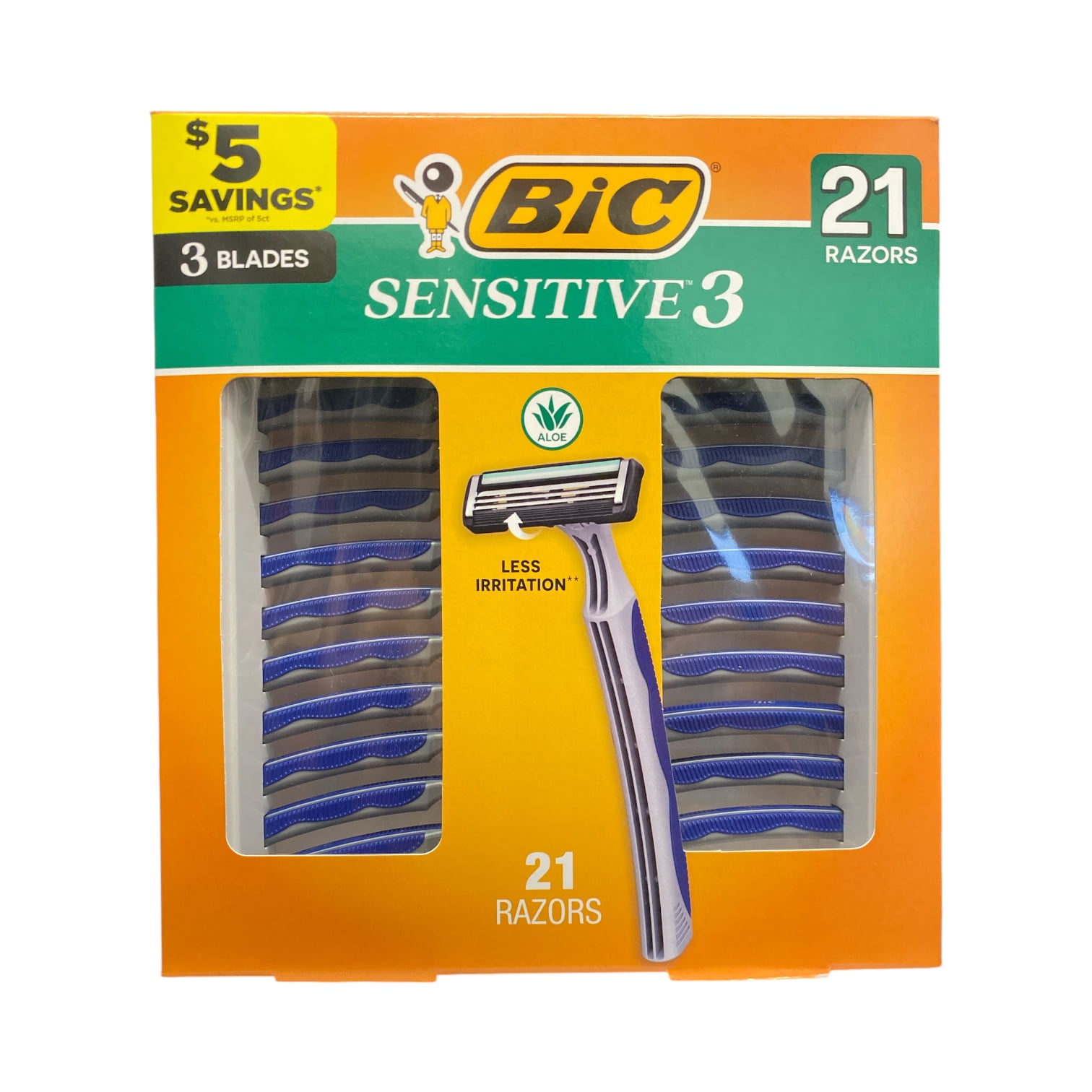 BIC Sensitive 3 Triple Bladed Disposable Razors for Men, 21ct - Walmart.com