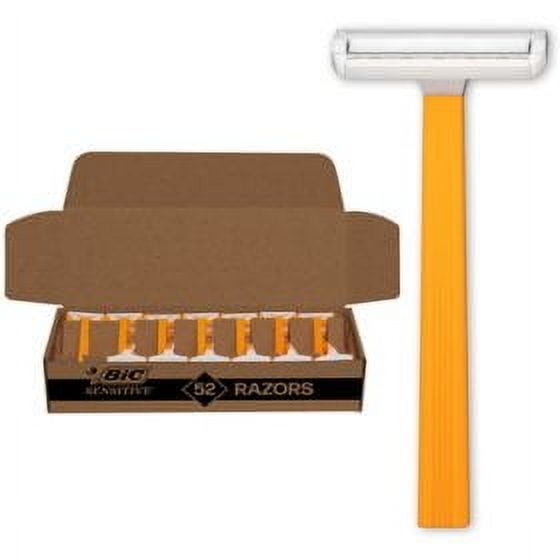 BIC Sensitive Men's One Blade Disposable Razor, 52 count.pack of 2 ...