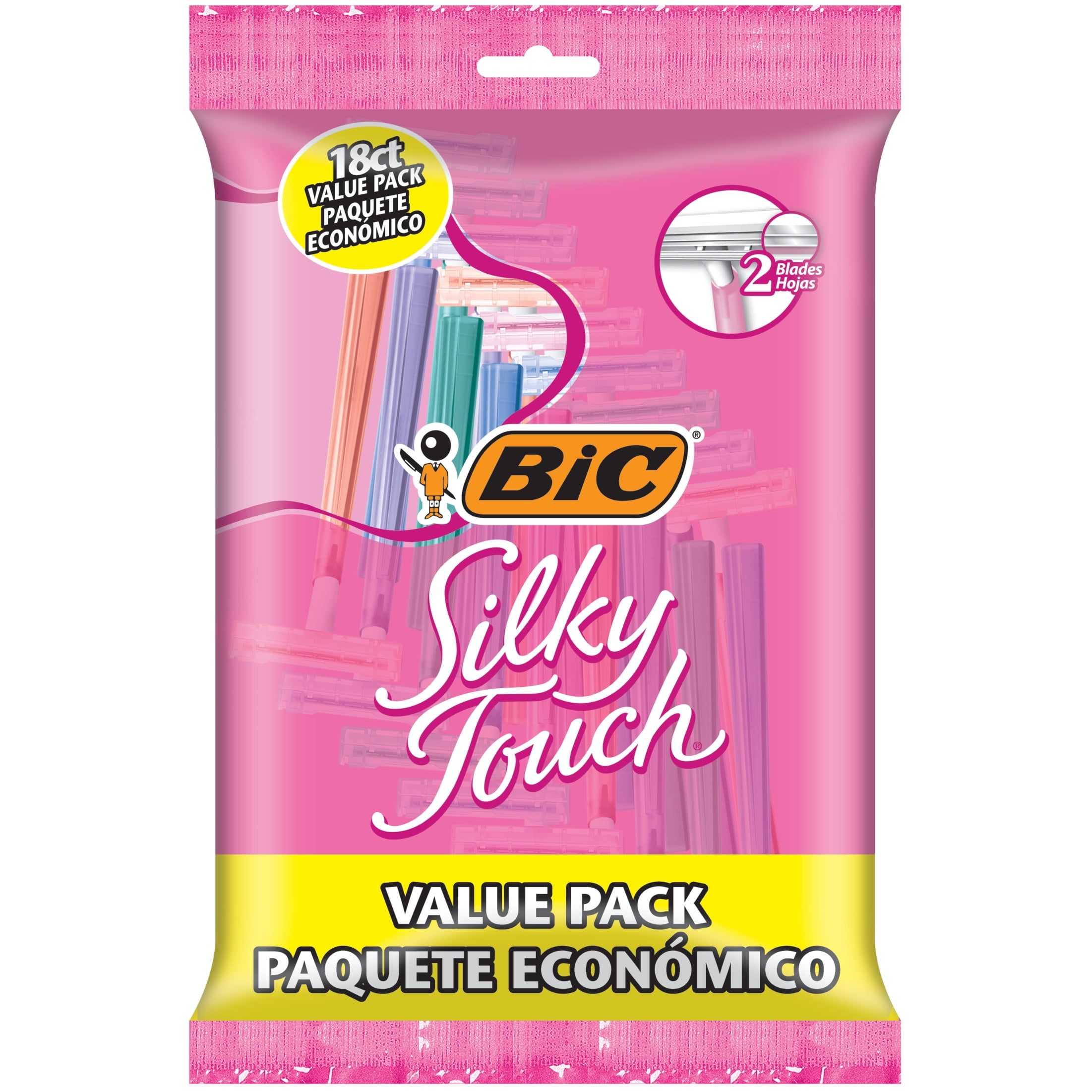 Brandclub - BIC Silky Touch Women's Disposable Razors with 2 Blades, 18-Pack of Womens Razors