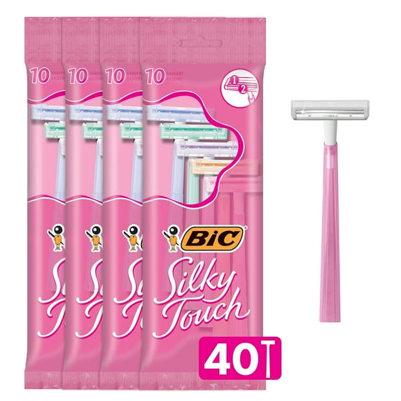 BIC Silky Touch Women's Disposable Razors, With 2 Blades, Pretty Pastel ...