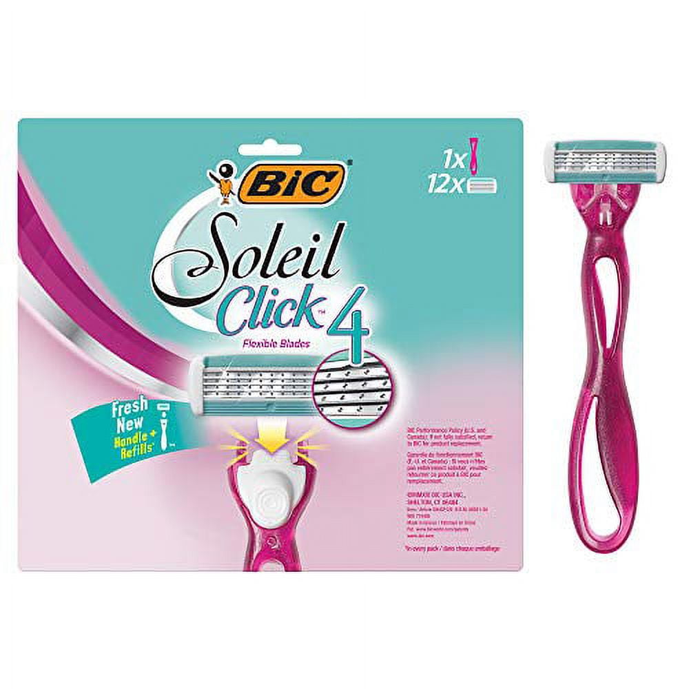 BIC Soleil Bella Click Women's 4-Blade Disposable Razor, 1 Handle, 12 Cartridges - Walmart.com