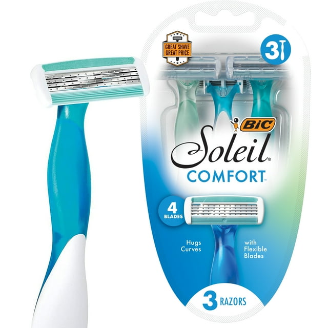 BIC Soleil Comfort Women’s Disposable Razors, Women's Shavers With 4 ...