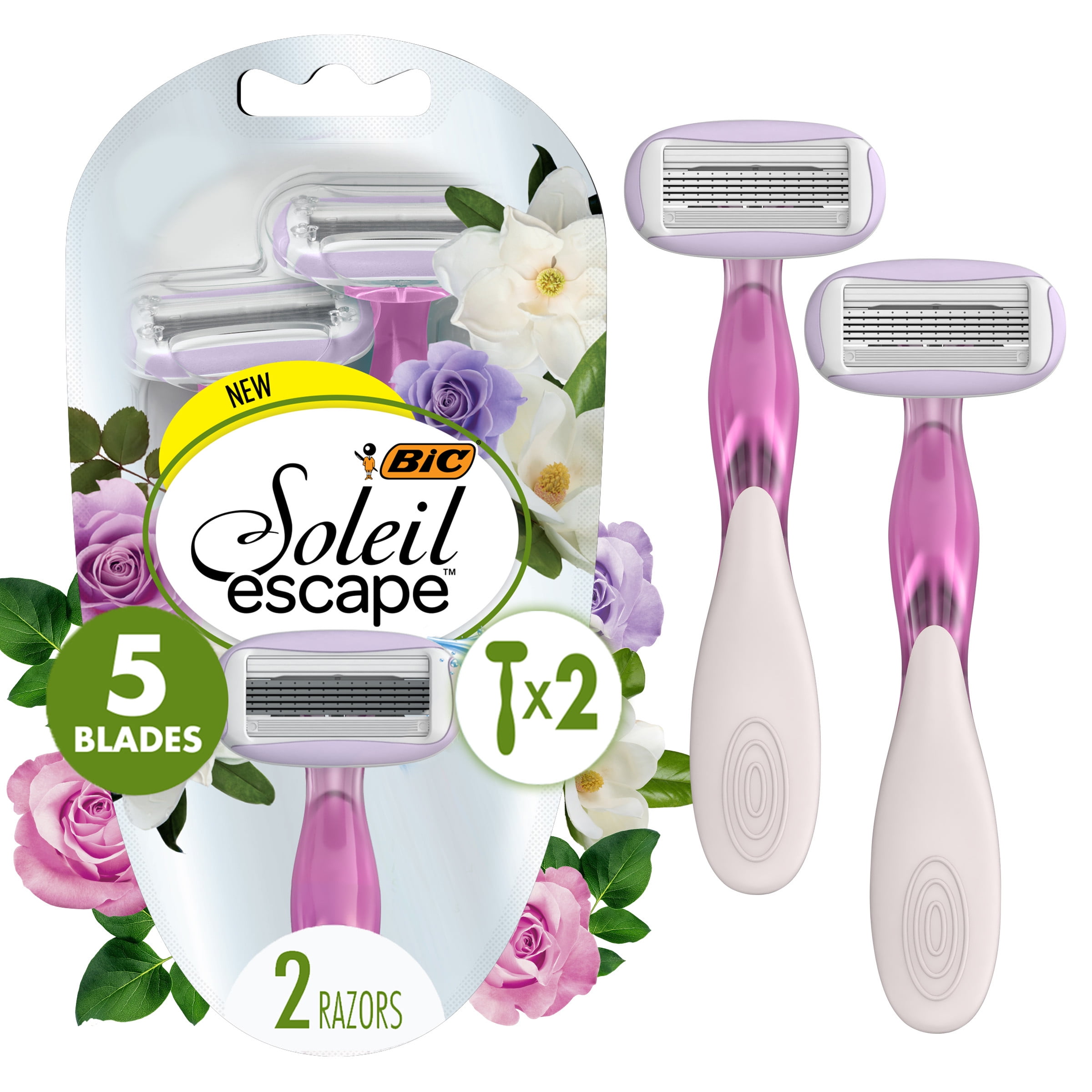 BIC Soleil Escape Women's Razors, Rose Magnolia Scented Handles, Women ...