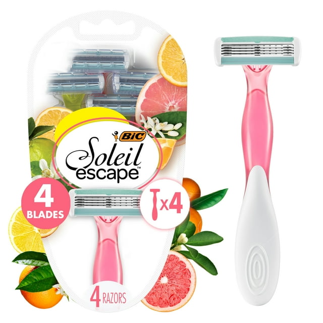 BIC Soleil Escape Razors, Citrus Scented Handles, Women's, 4-Blade, 4 ...