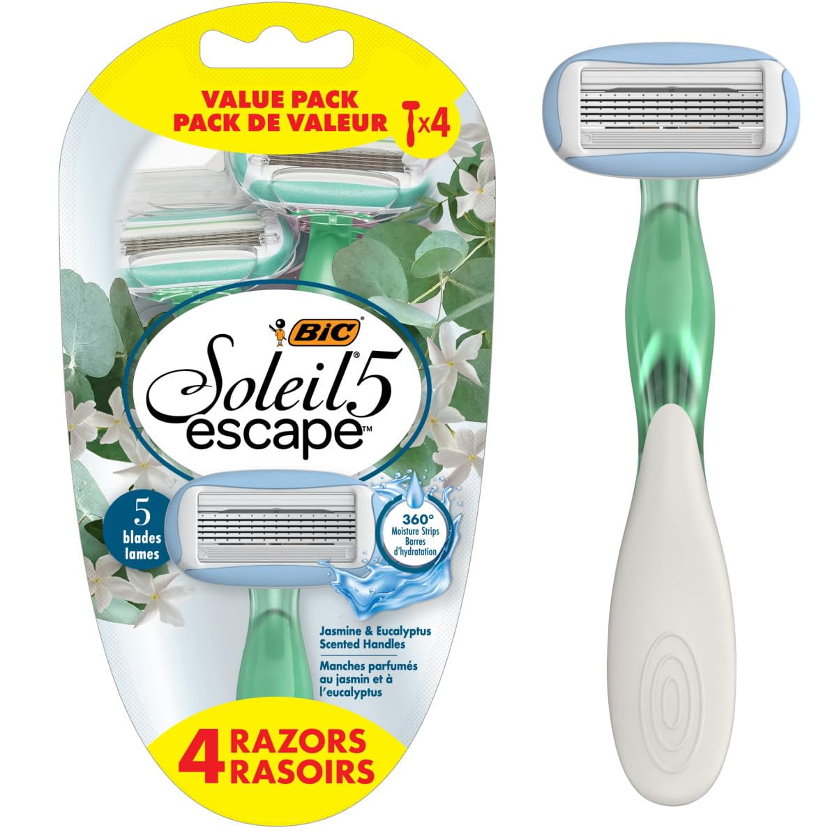 BIC Soleil Escape Women's Disposable 5-Blade Razors, Jasmine ...