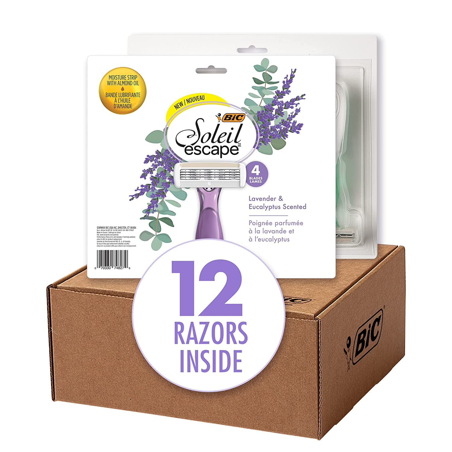 BIC Soleil Escape Women's Disposable Razors, 4 Blade, Scented Handles ...