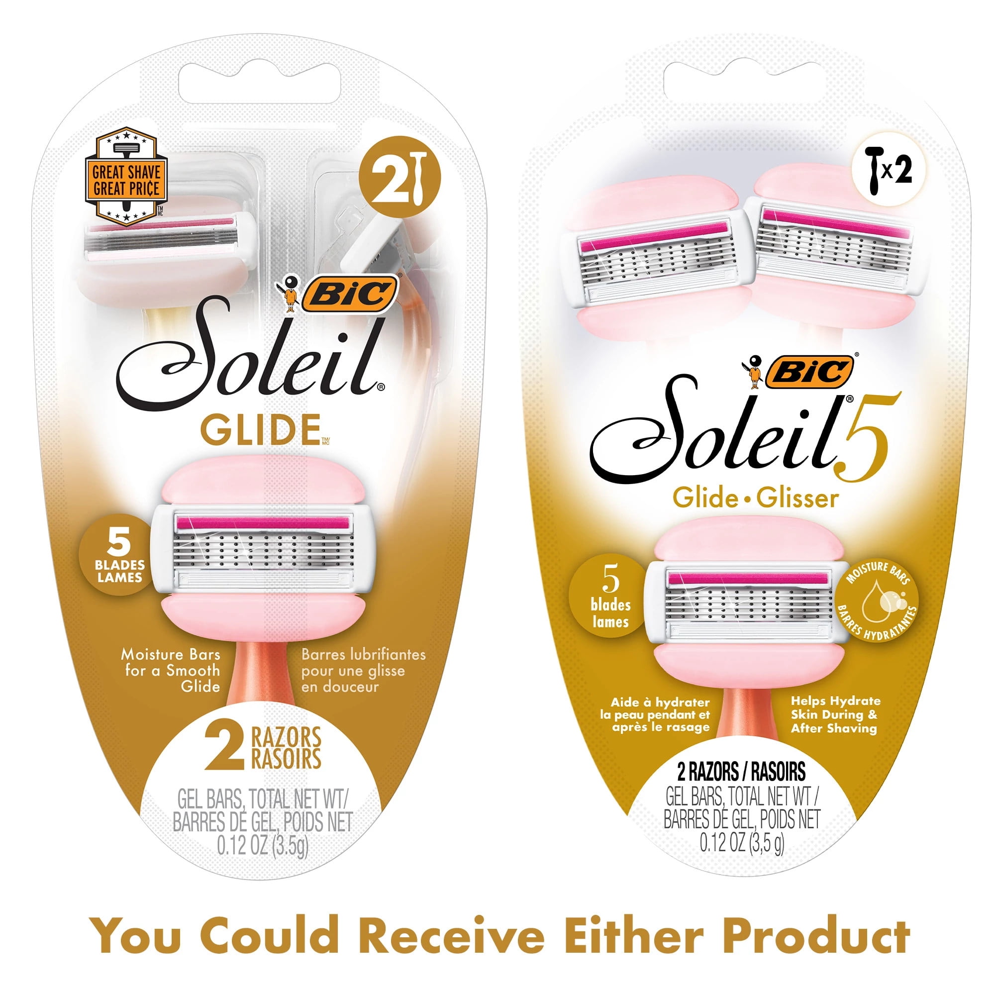 BIC Soleil Glide Disposable Razors for Women, 5 Blades With Shea Butter ...