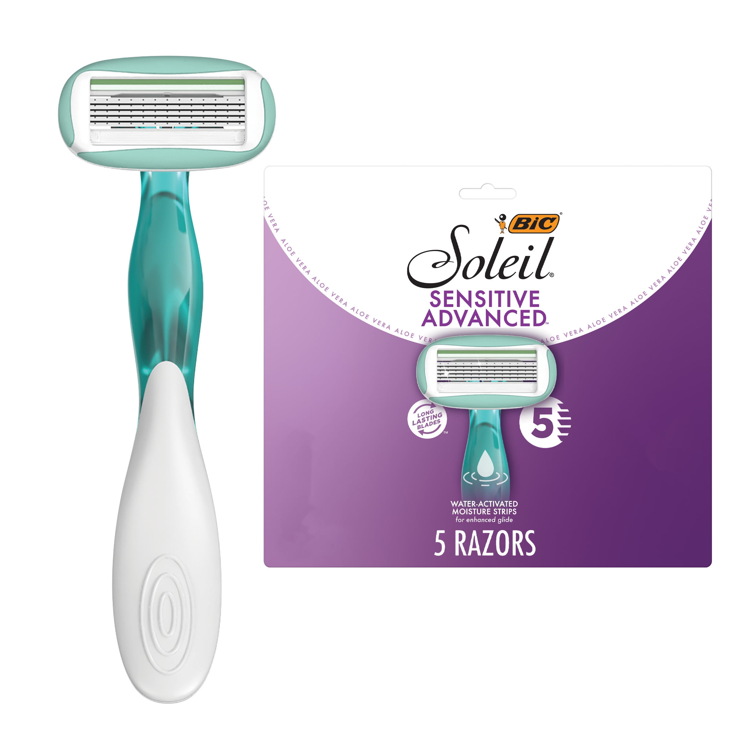 BIC Soleil Sensitive Advanced Women's Disposable Razors with 5 Blades ...
