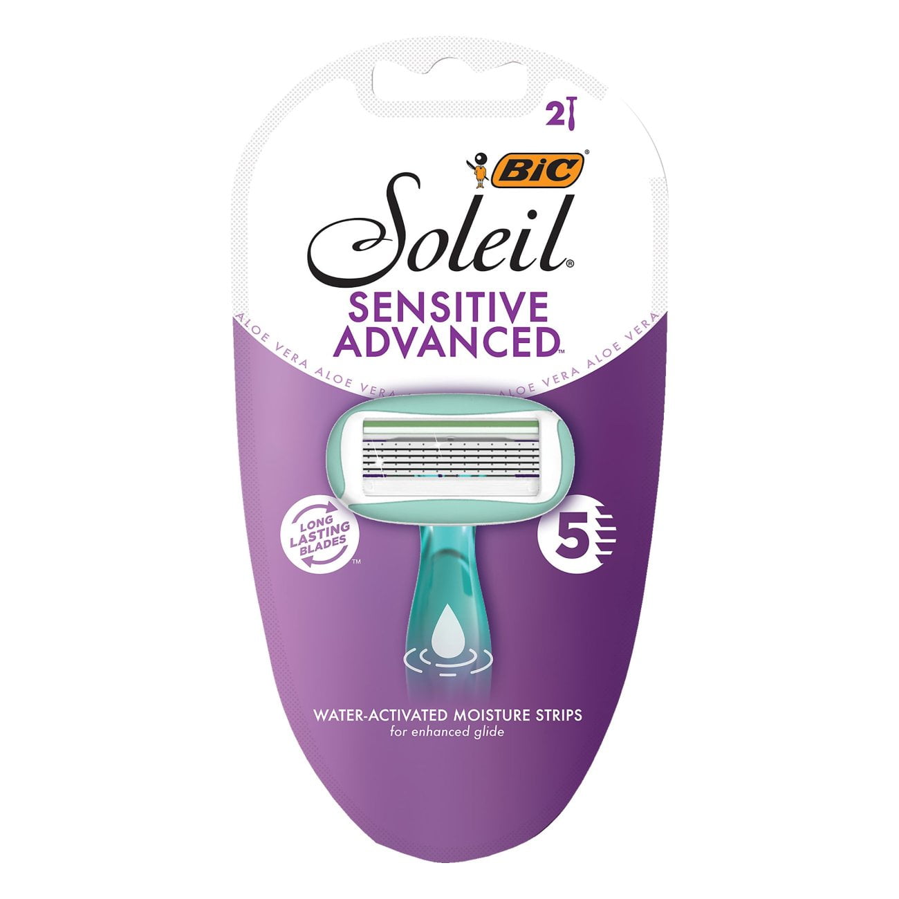 BIC Soleil Sensitive Advanced 5 Blade Disposable Razors - 2 ct ...