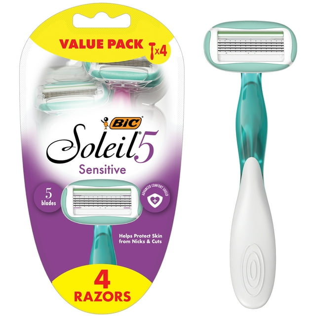 BIC Soleil Sensitive Advanced Women's 5-Blade Disposable Razors, 4 ...