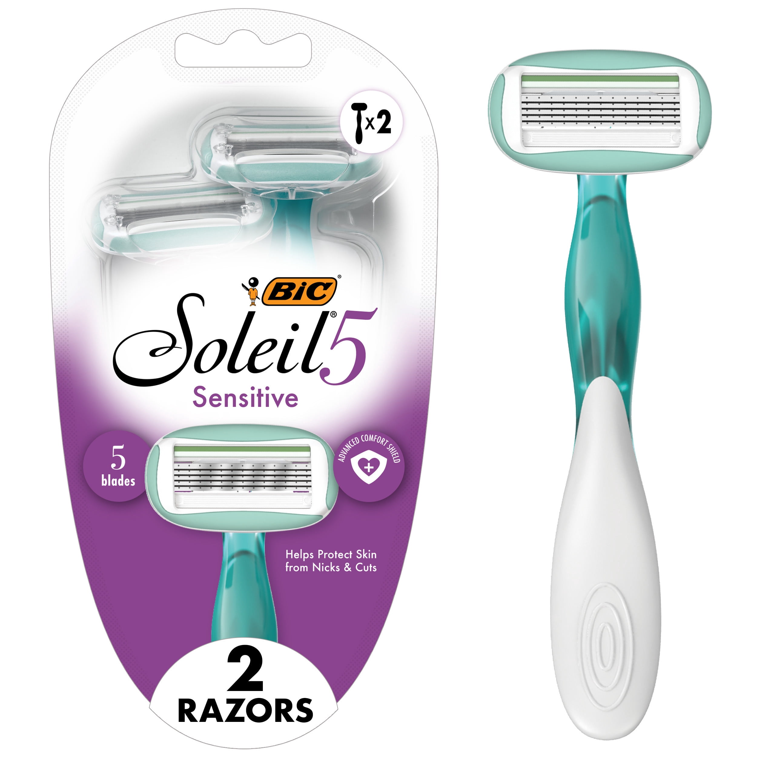 BIC Sensitive Advanced Women's Disposable Razors with 5 Blades, Curves ...