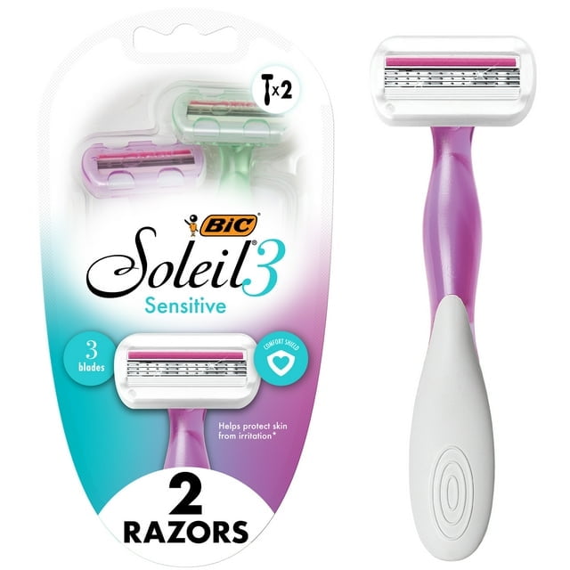 BIC Soleil Sensitive Women's Disposable Razors, 3 Blades, 2 Piece ...