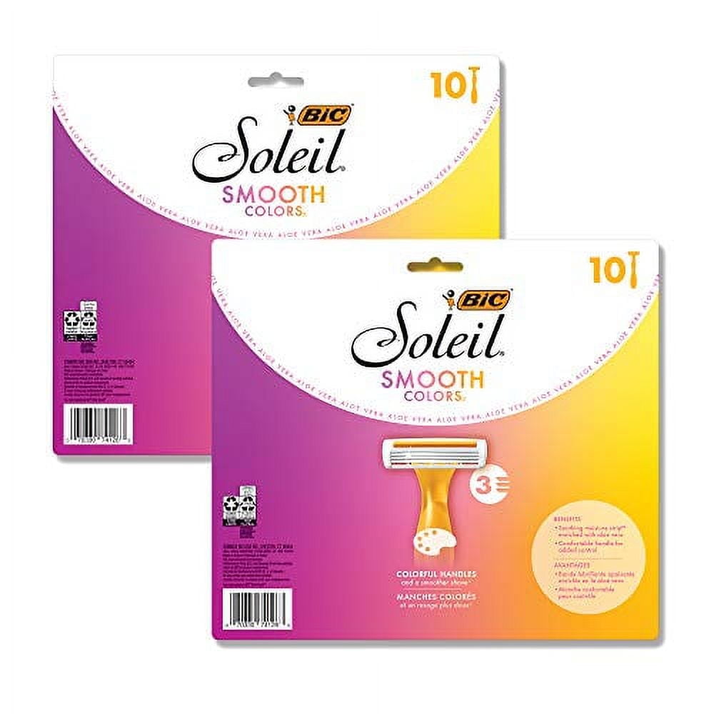 BIC Soleil Smooth Colors Razors with Aloe Vera and Vitamin E ...