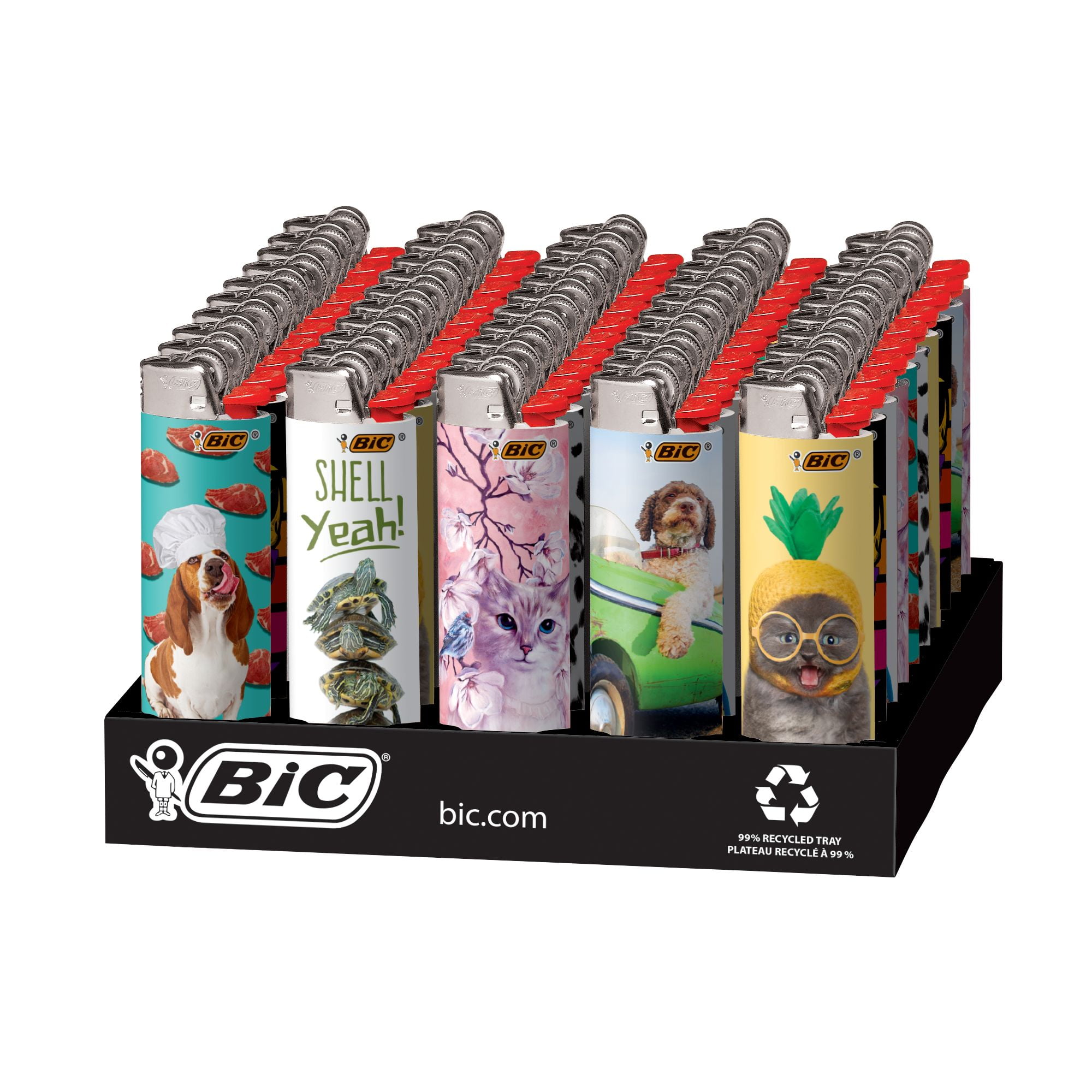 BIC Animal Lover Series Lighters, Value Pack, Bulk 50-Count Tray ...