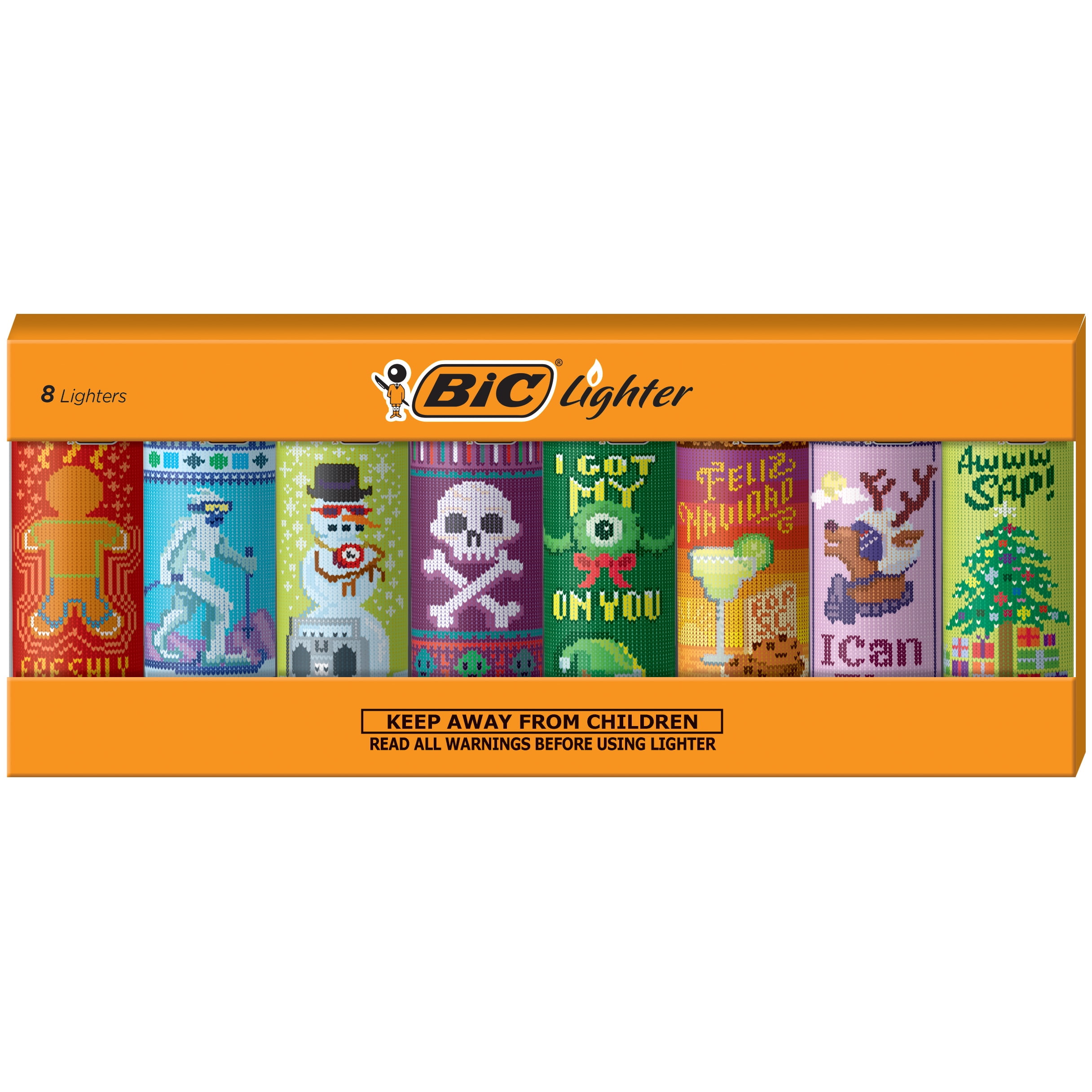 BIC Special Edition Holiday Series Pocket Lighters, Set of 8 Lighters ...