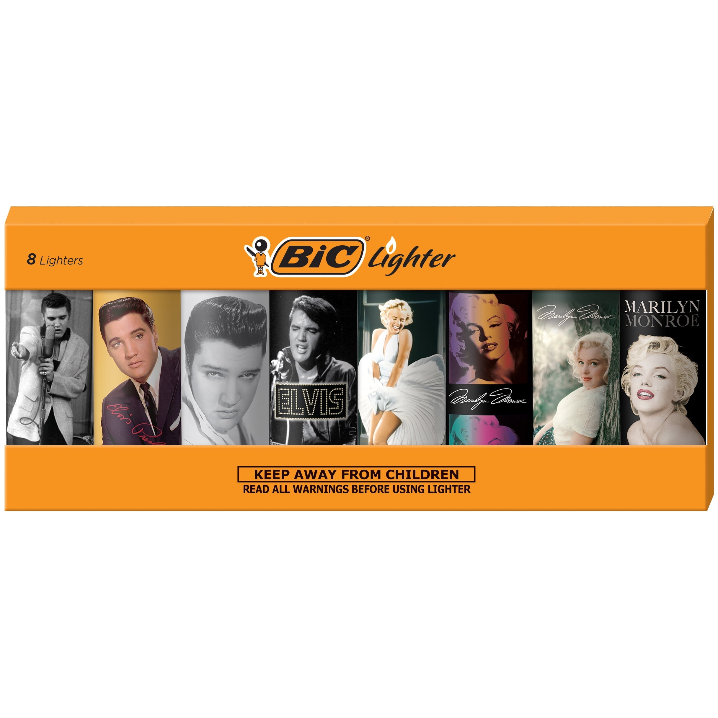 BIC Value Pack of 8 Special Edition Icons Lighters, Elvis and Marilyn Monroe - Walmart.com