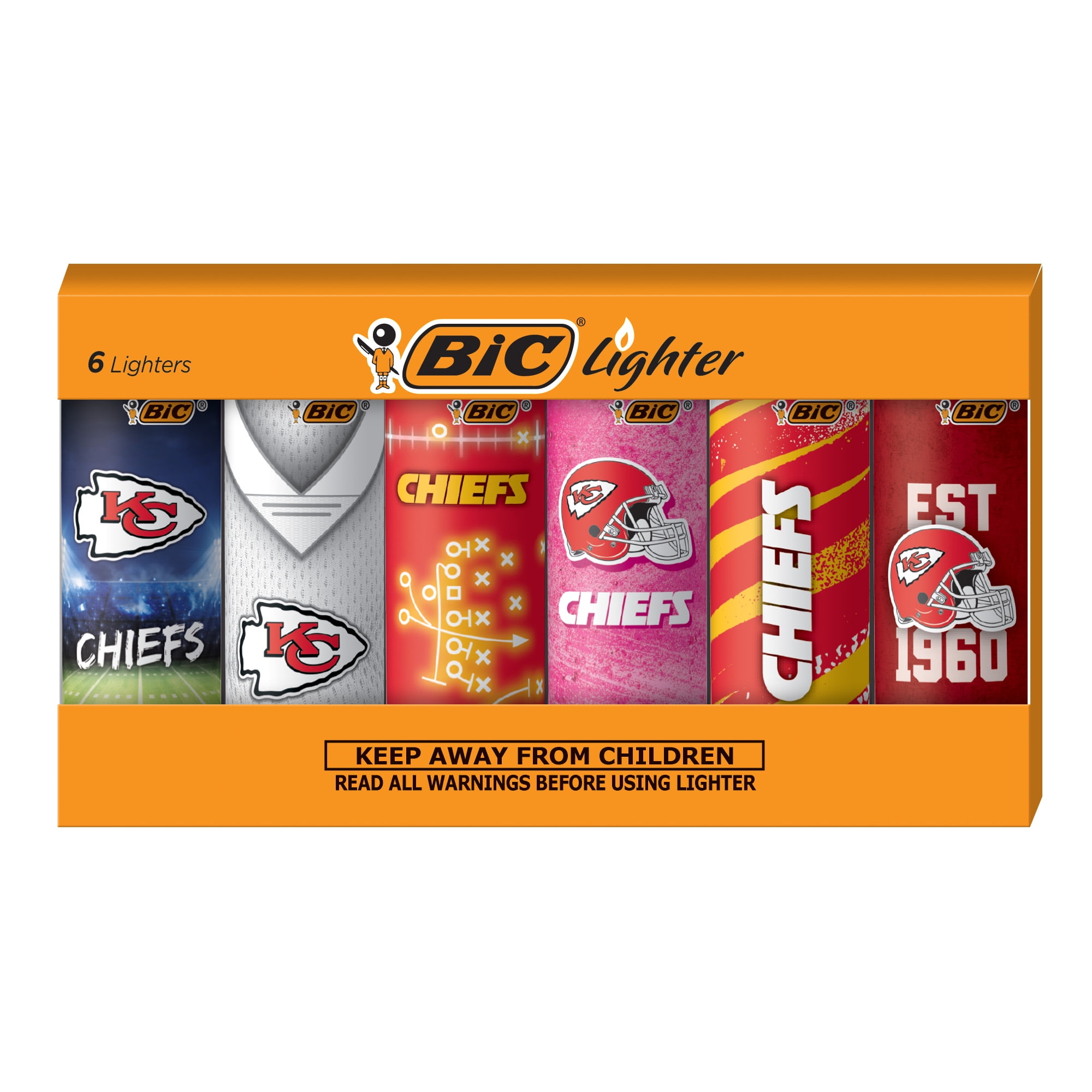 BIC Special Edition Kansas City Chiefs Series Pocket Lighters, Assorted ...
