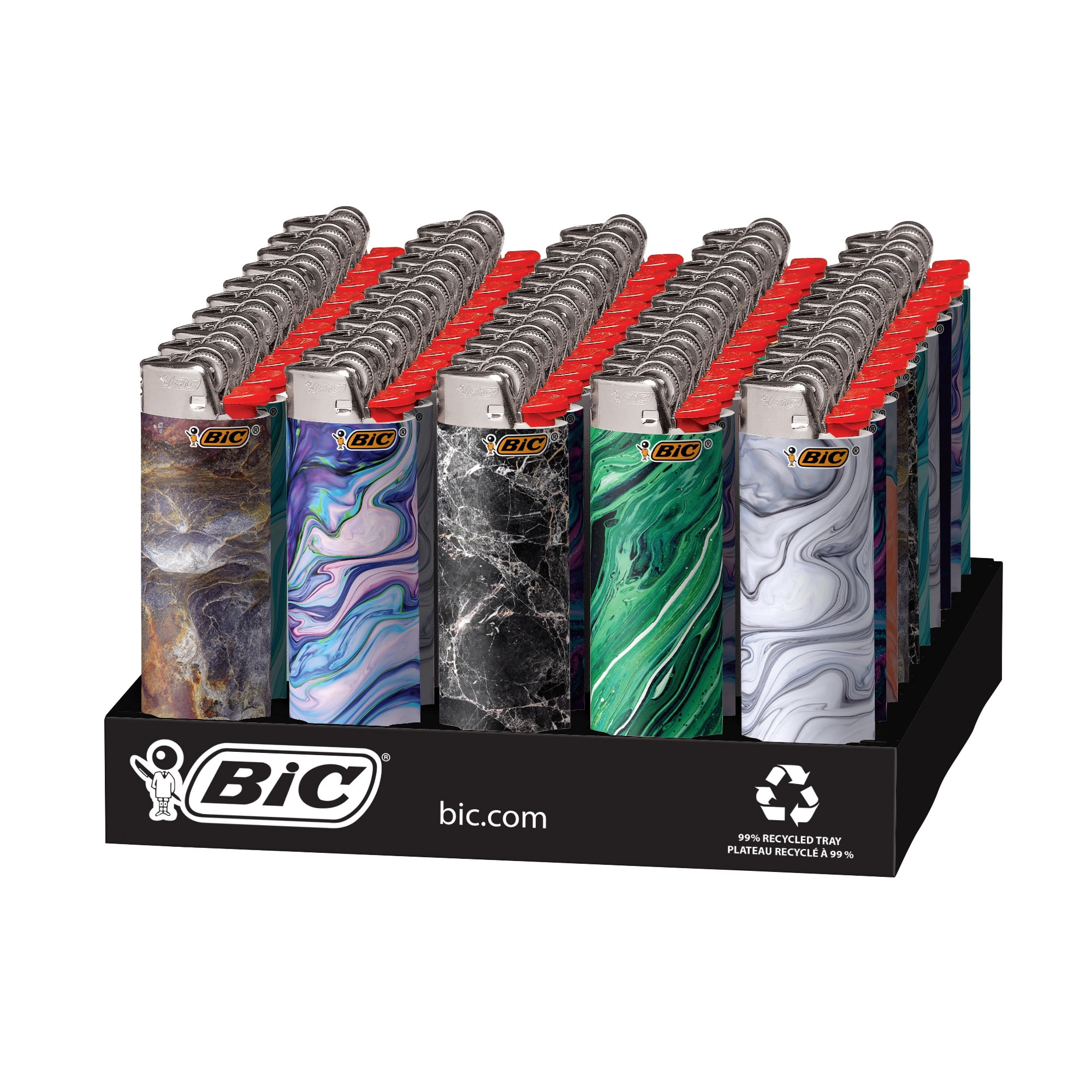BIC Special Edition Marble Series Multipack Bulk Pocket Lighters, 50 ...
