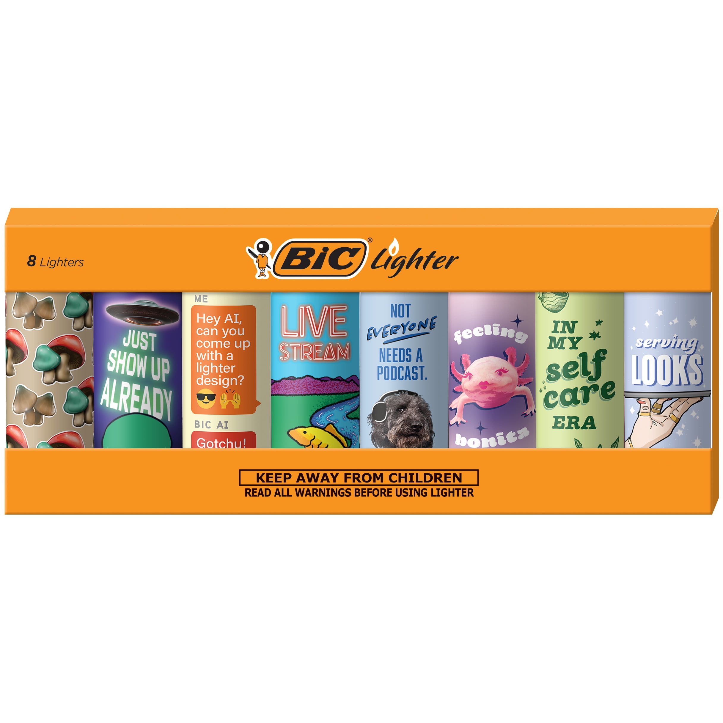 BIC Special Edition Rotating Trends Series Lighters, Set of 8 Lighters ...