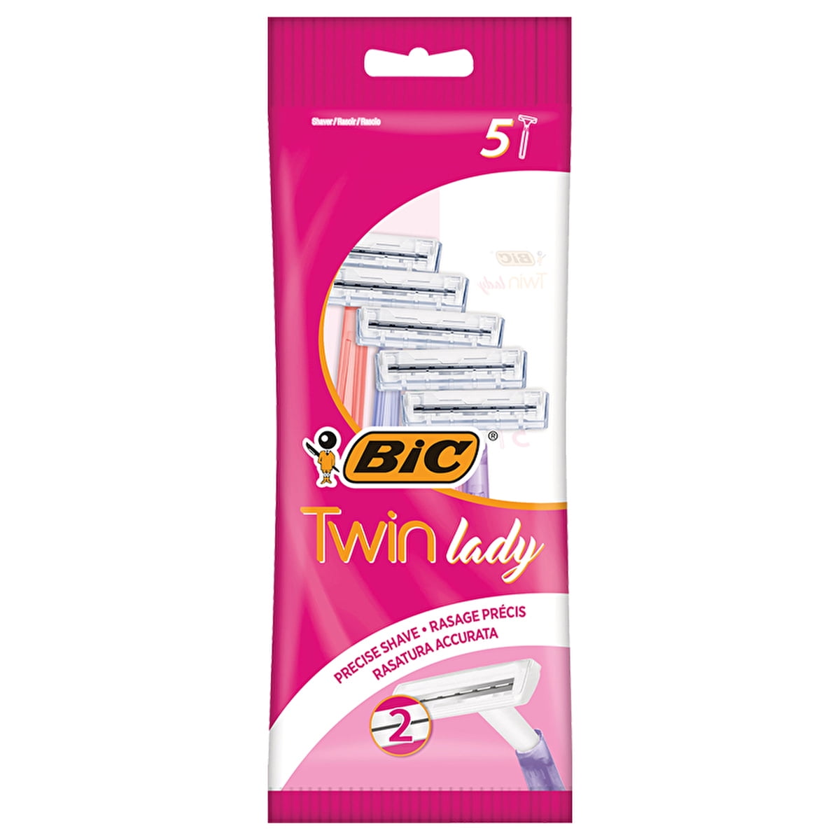 BIC Twin Lady, Pack 5, Twin Blade Razor - Walmart.com