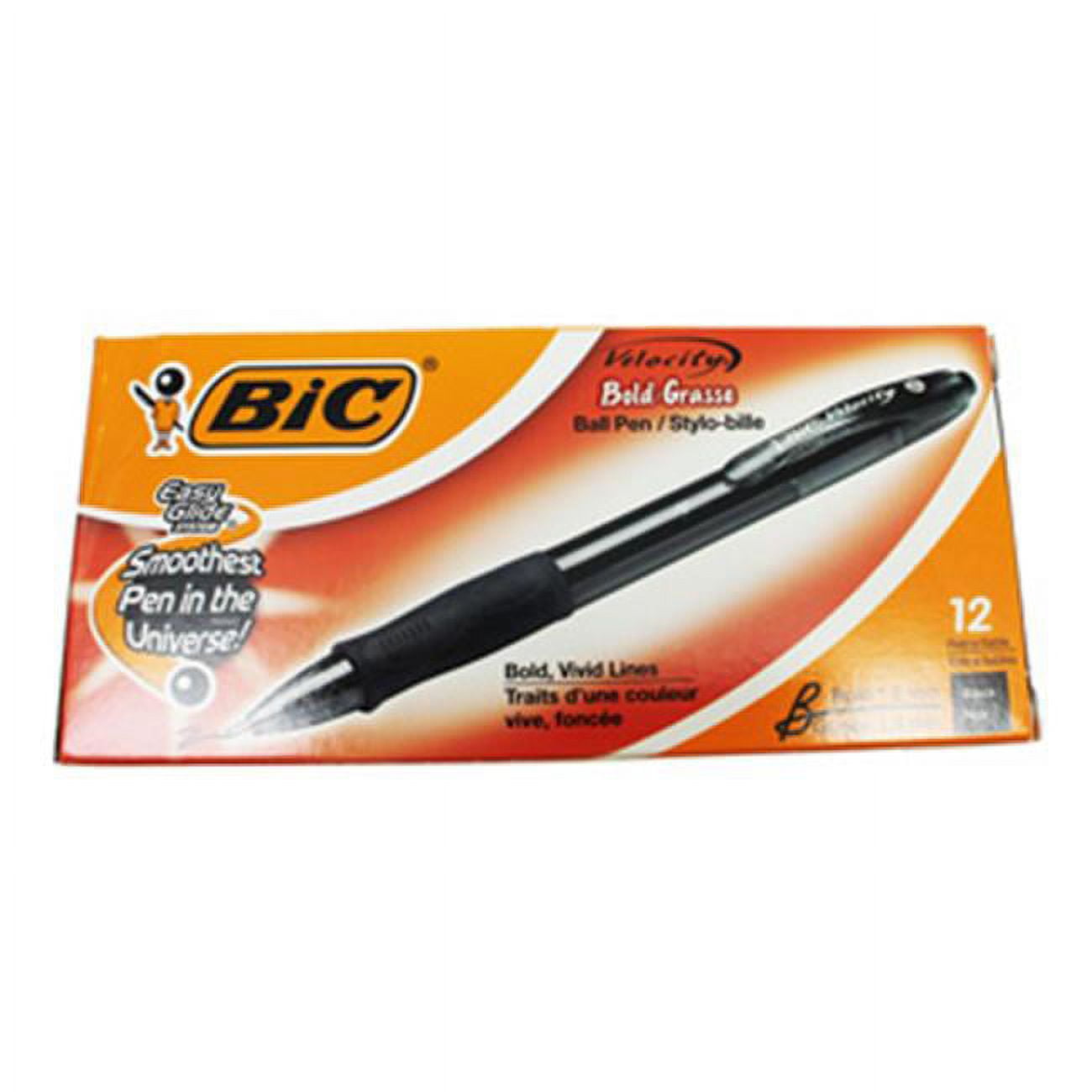 BIC Velocity Bold Blk 12Ct Pens - Black - Walmart.com