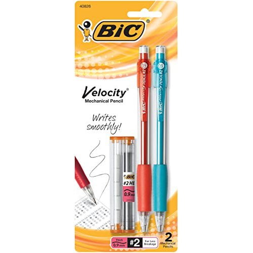 BIC Velocity Original Mechanical Pencil, Thick Point (0.9 mm), 2 Count ...