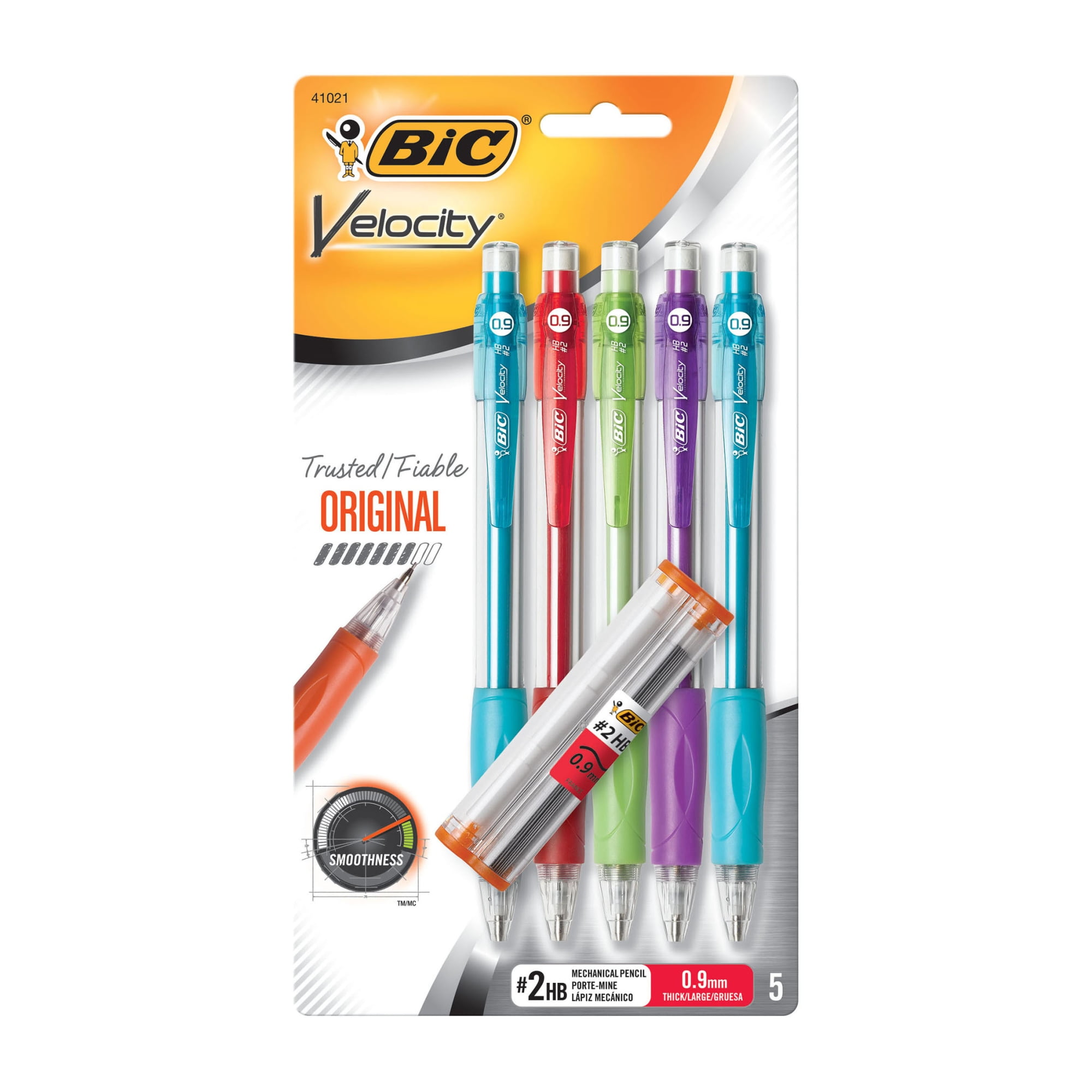 BIC Velocity Original Mechanical Pencils, 0.9 mm, #2 Lead, Assorted ...