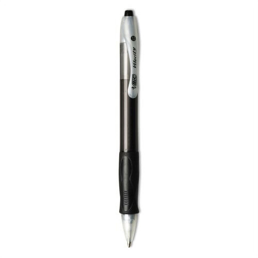 BIC Velocity Retractable Ballpoint Pen, Medium 1mm, Black Ink & Barrel ...