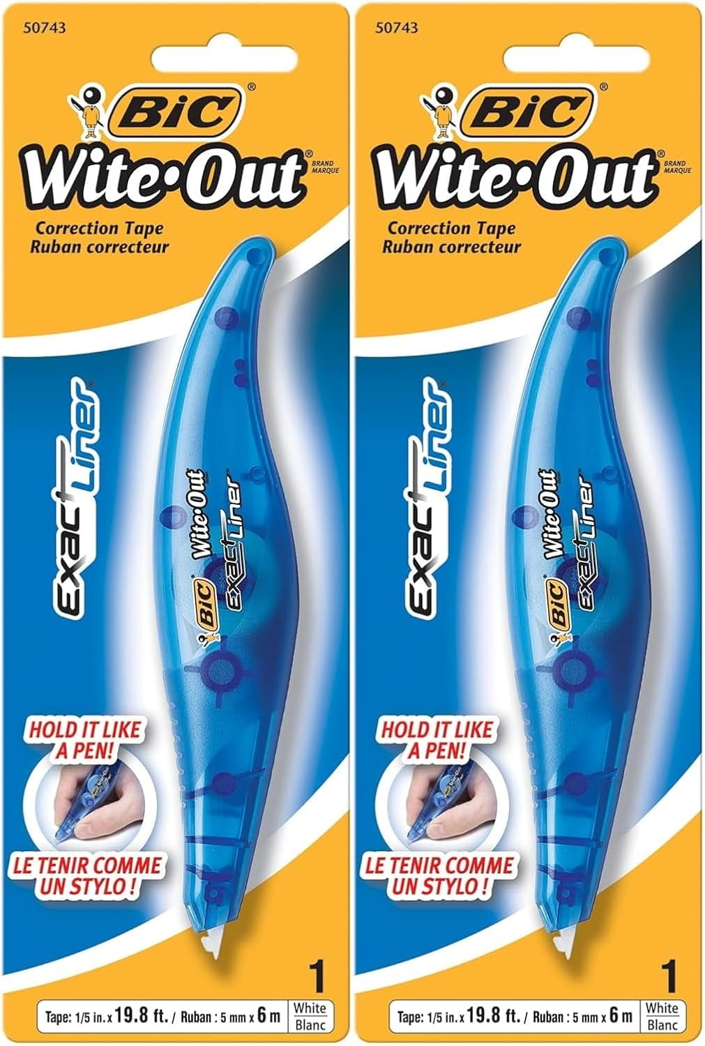 BIC White-Out Exact Liner Correction Tape Pen, Non-Refillable, 1/5 Inch ...