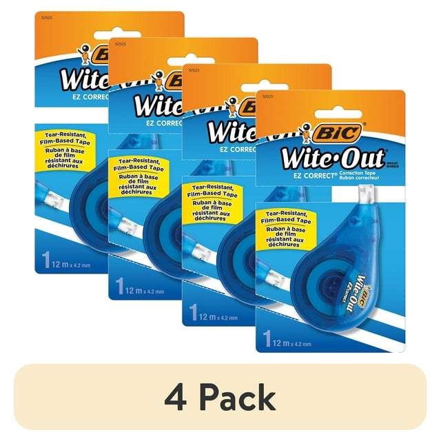 (4 pack) BIC Wite-Out Brand EZ Correct Correction Tape, 39.3 Feet, 1 ...