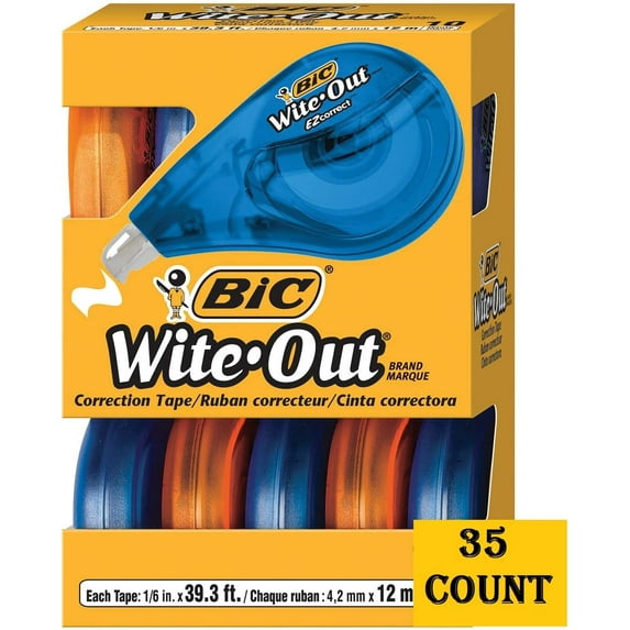 BIC Wite-Out Brand EZ Correct Correction Tape, White, 35 Count Total ...