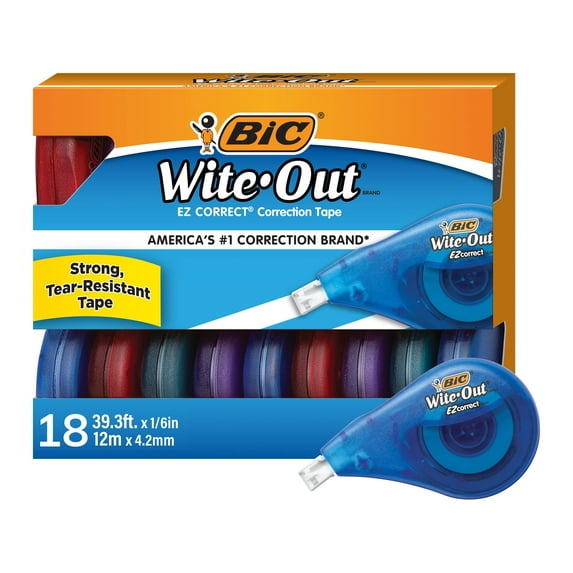 BIC Wite-Out EZ Correct Correction Tape, Tear-Resistant and No Dry Time ...