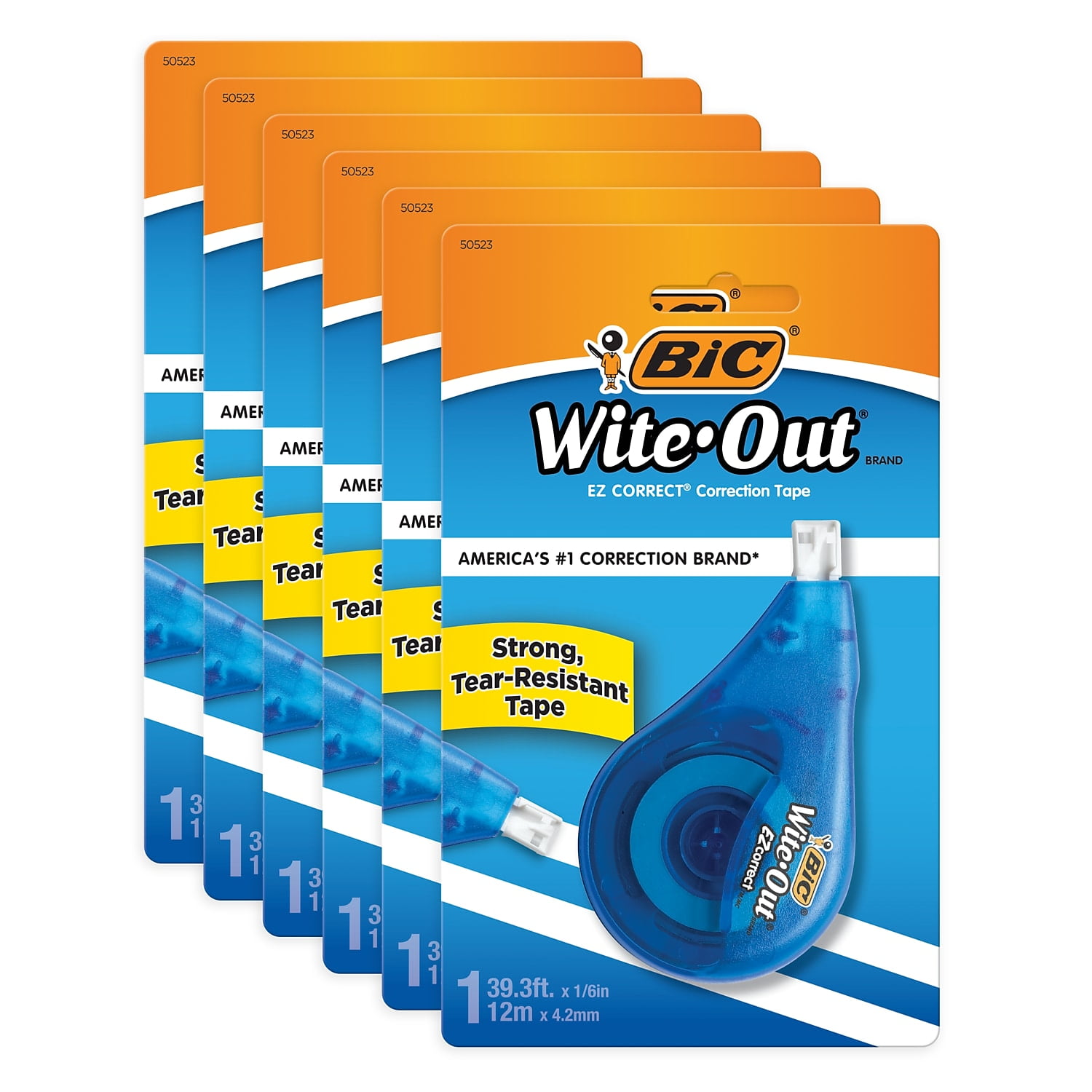 BIC Wite-Out EZ Correct Correction Tape White Pack of 6 (BICWOTAPP11-6 ...