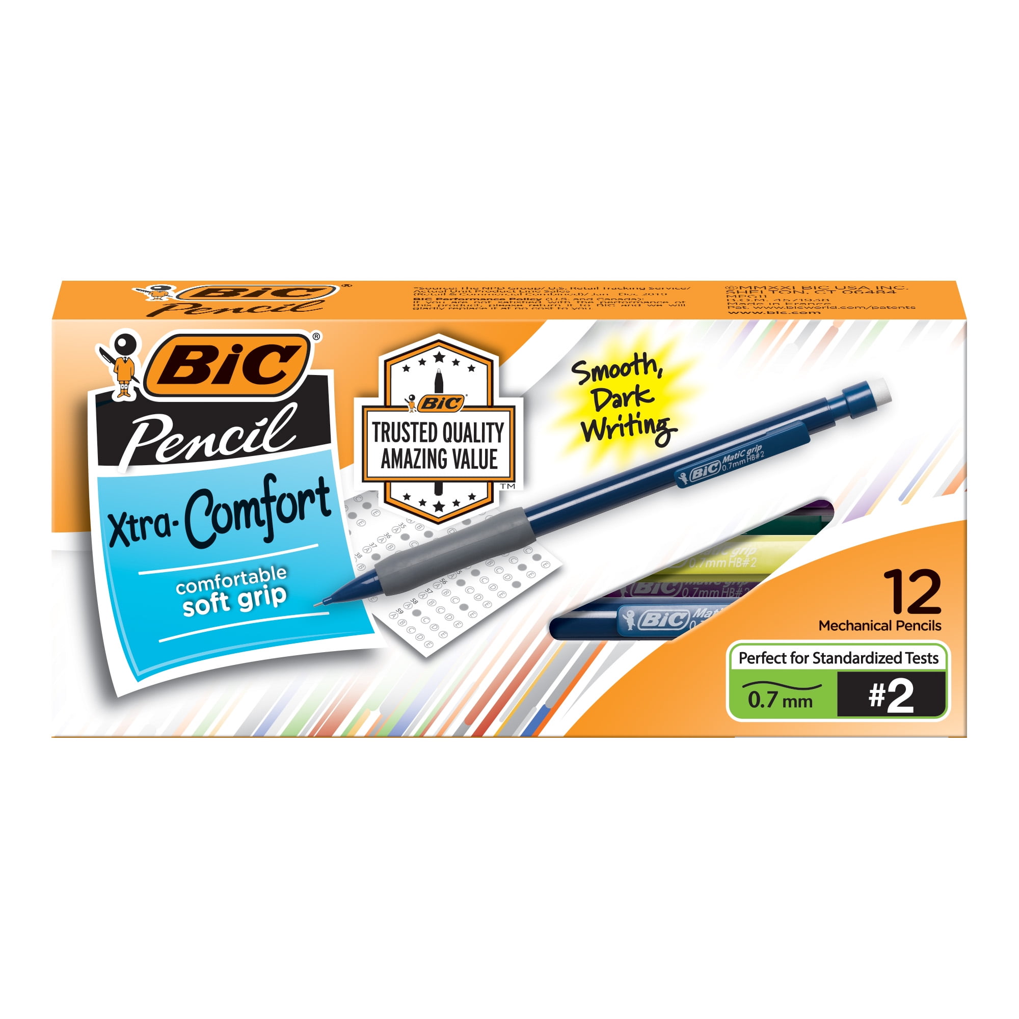 BIC Xtra Comfort Mechanical Pencils, Medium Point (0.7mm), 12-Count ...
