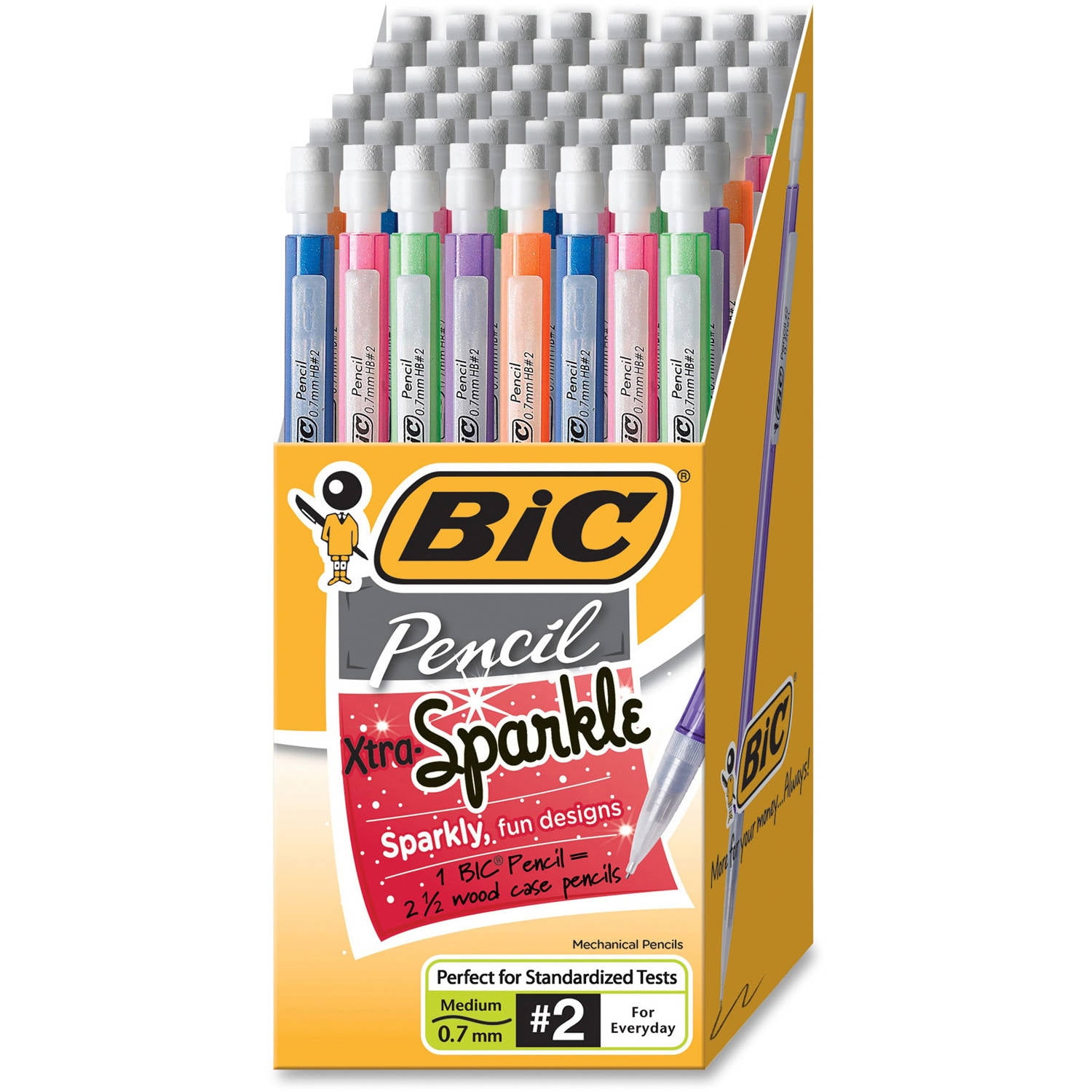 BIC Xtra-Life Mechanical Pencil, Clear Barrel, Medium Point (0.7mm), 12 ...