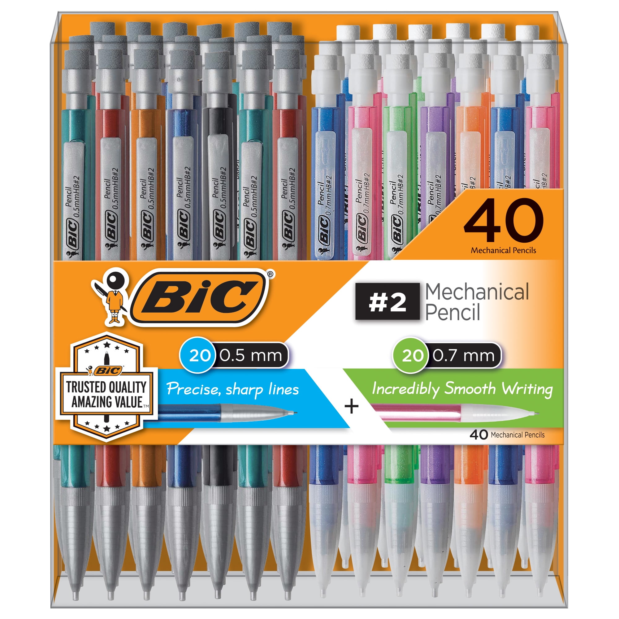 BIC Xtra Smooth and Xtra Precision Mechanical Pencils, 40-Count Pack ...