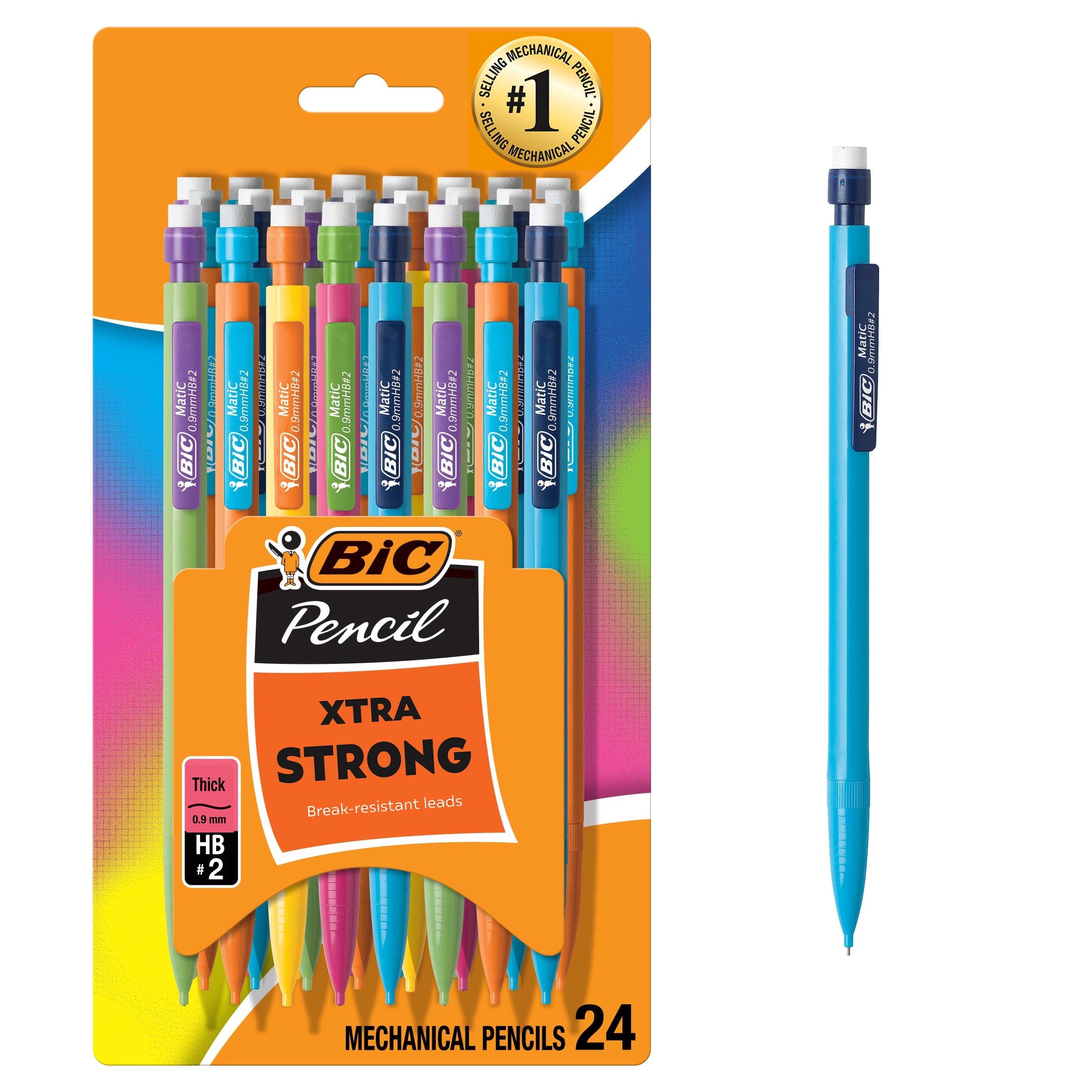 BIC, Mechanical Pencils, No. 2, 0.9 mm, 24-Count, with Erasers ...