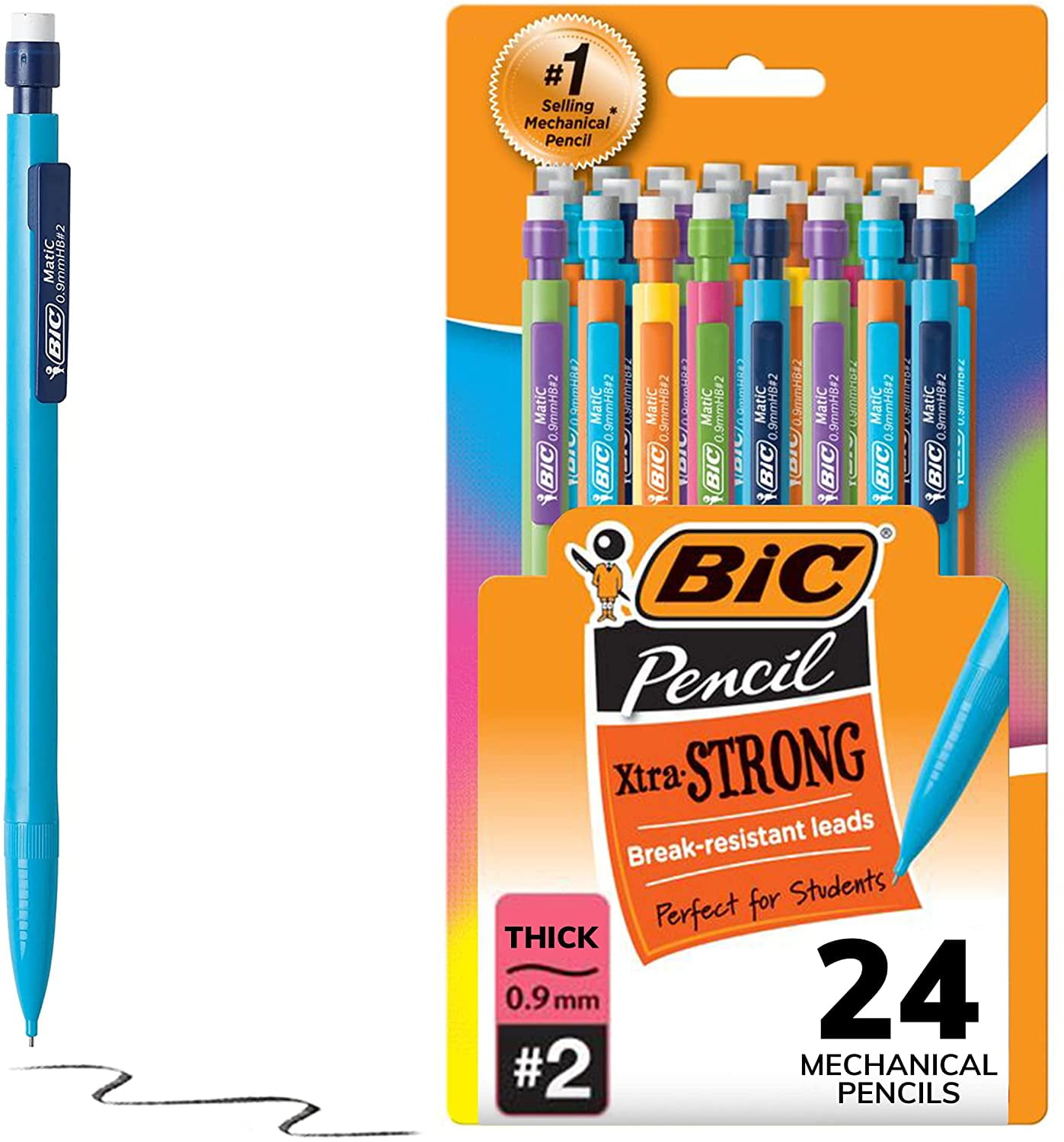 BIC Xtra-Strong Thick Lead Mechanical Pencil, With Colorful Barrel ...