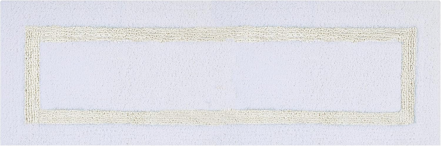 BICIDO-100% Cotton Hotel Collection Bath Mats, White & Ivory Bath Mat ...