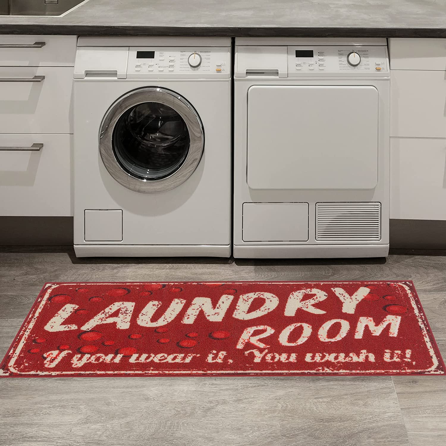 BICIDO-20" x 59" Laundry Room Rug - Non-Slip Mat for Laundry & Mudroom - Durable, Stain ...