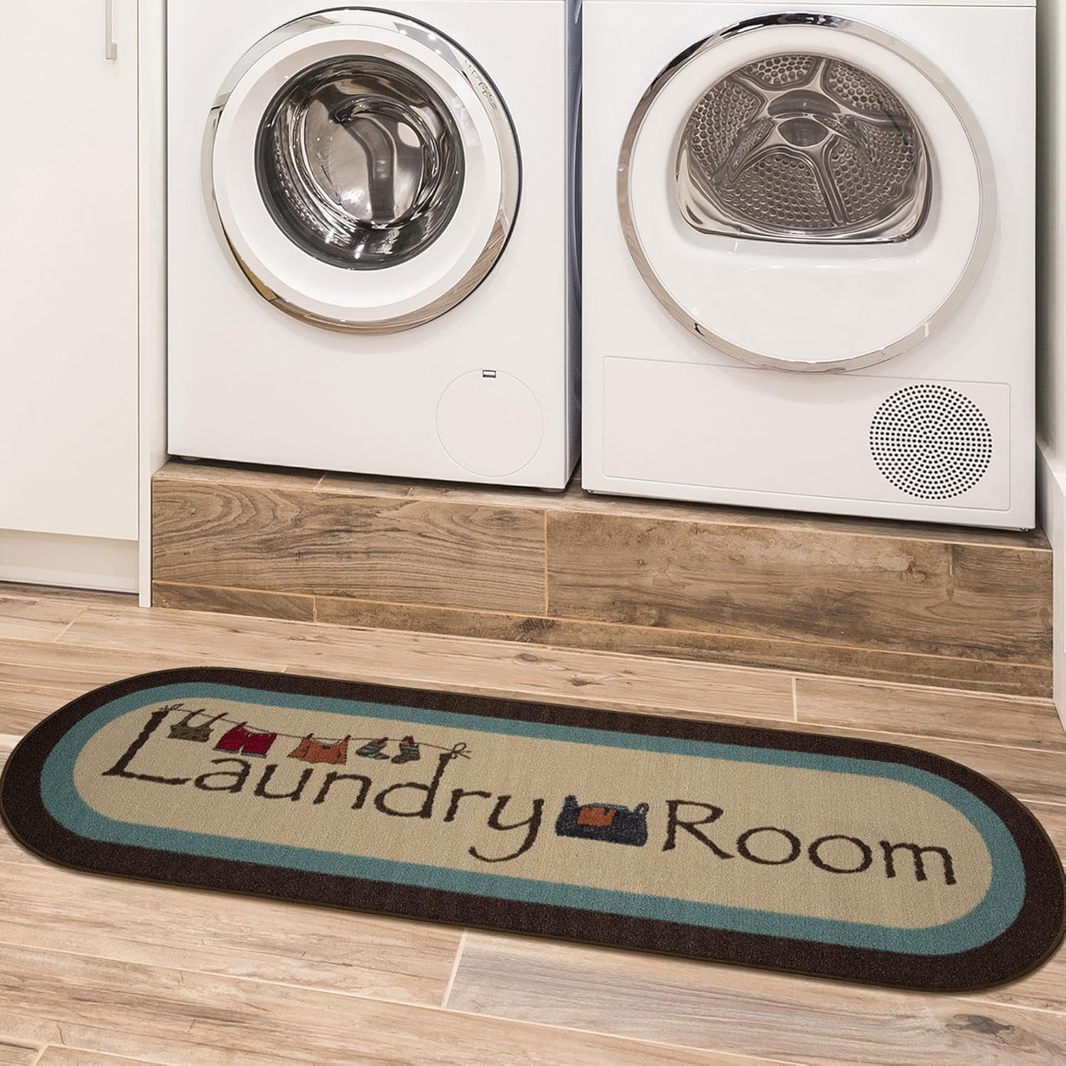 BICIDO-20" x 59" Oval Laundry Room Rug - Non-Slip Mat for Laundry ...