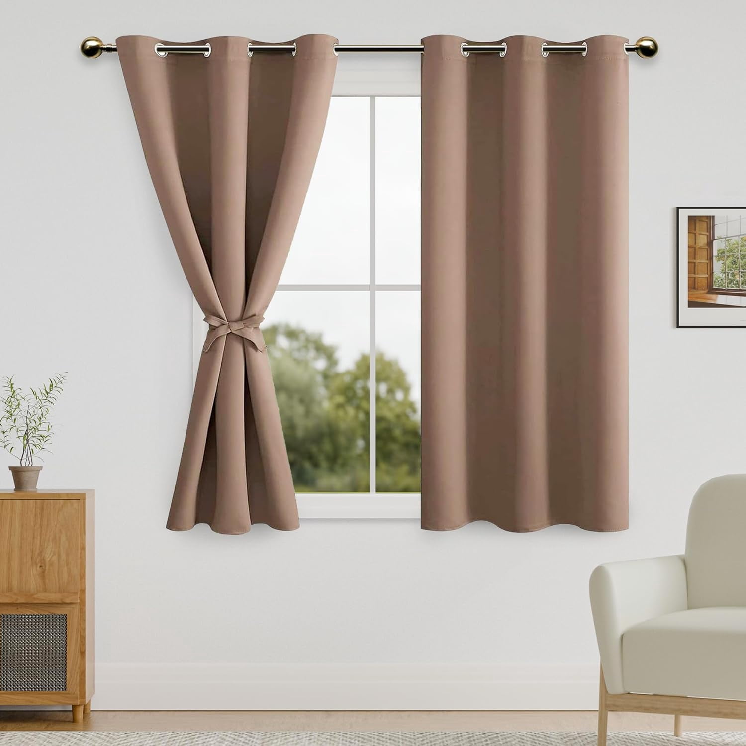 BICIDO-Blackout Short Curtains for Bedroom with Tiebacks - Room ...
