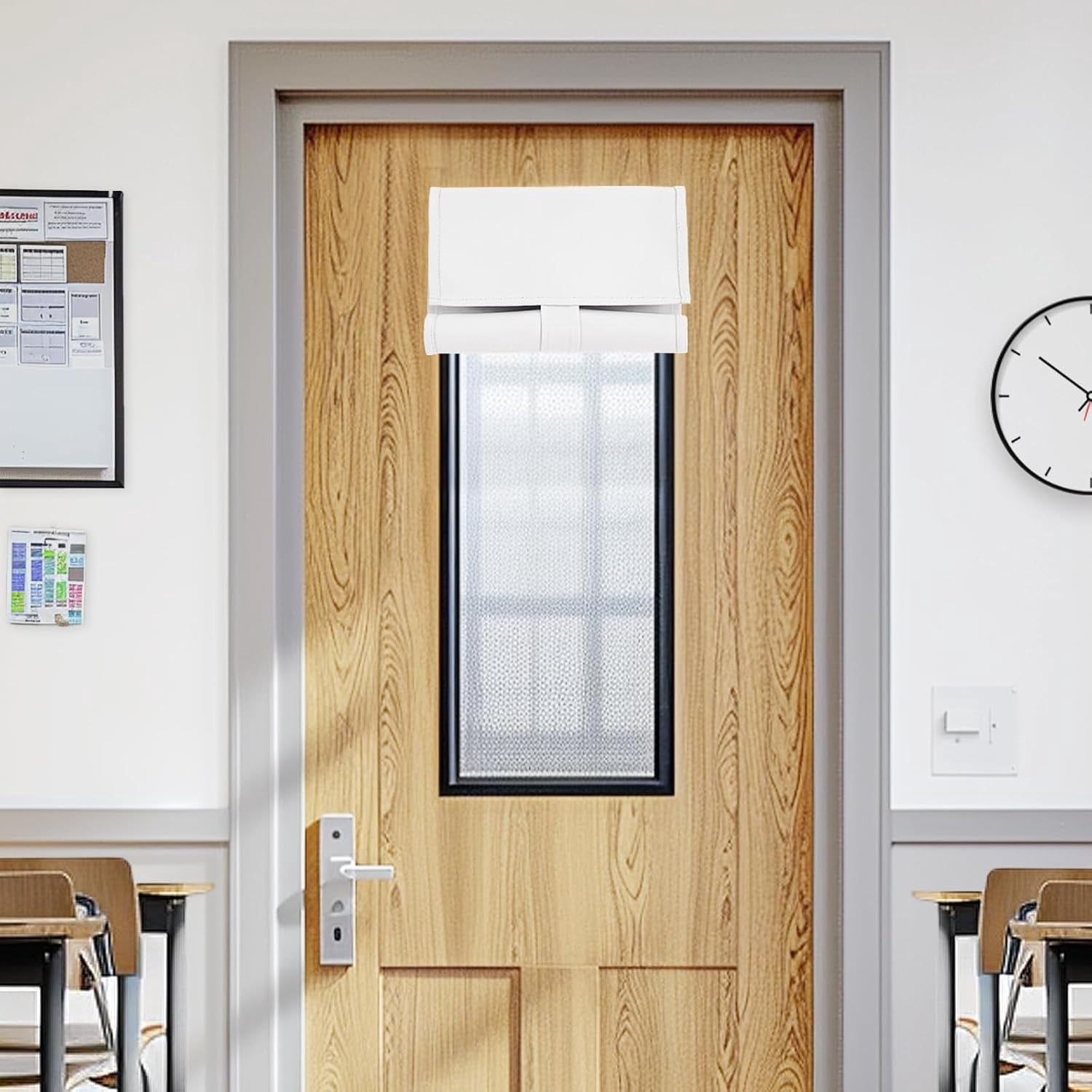 Bicido Classroom Door Window Cover Tie Up Classroom Door Curtain For