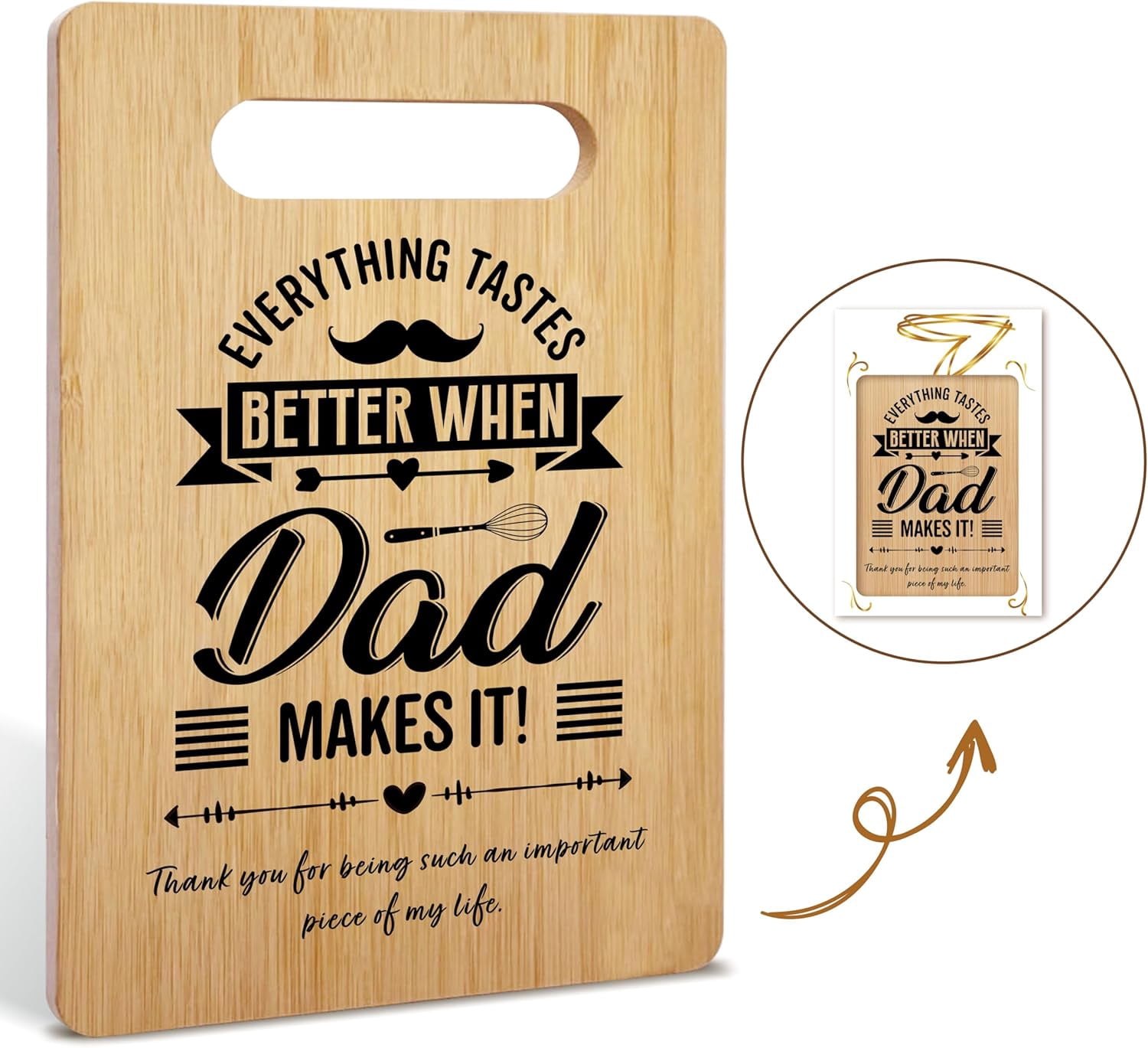 BICIDO-Dad Cutting Board, Birthday Gifts for Dad, Best Dad Gifts from ...