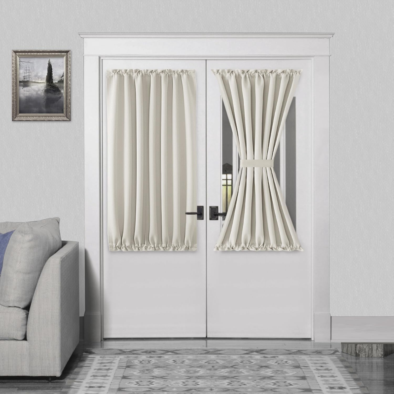 BICIDO-French Door Curtains Rod Pocket Thermal Blackout Curtain for ...