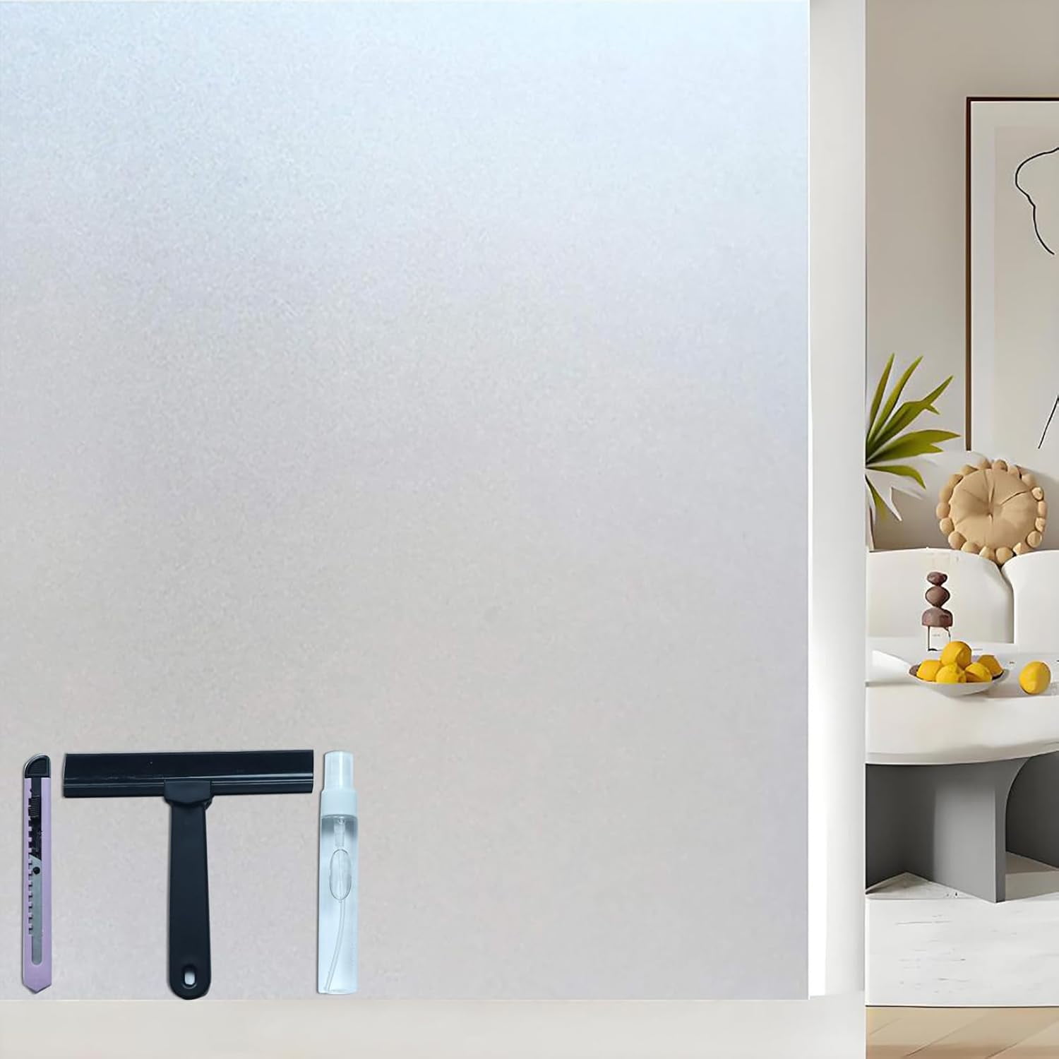 BICIDO-Frosted Glass Window Privacy Film with Installation Tools Static ...