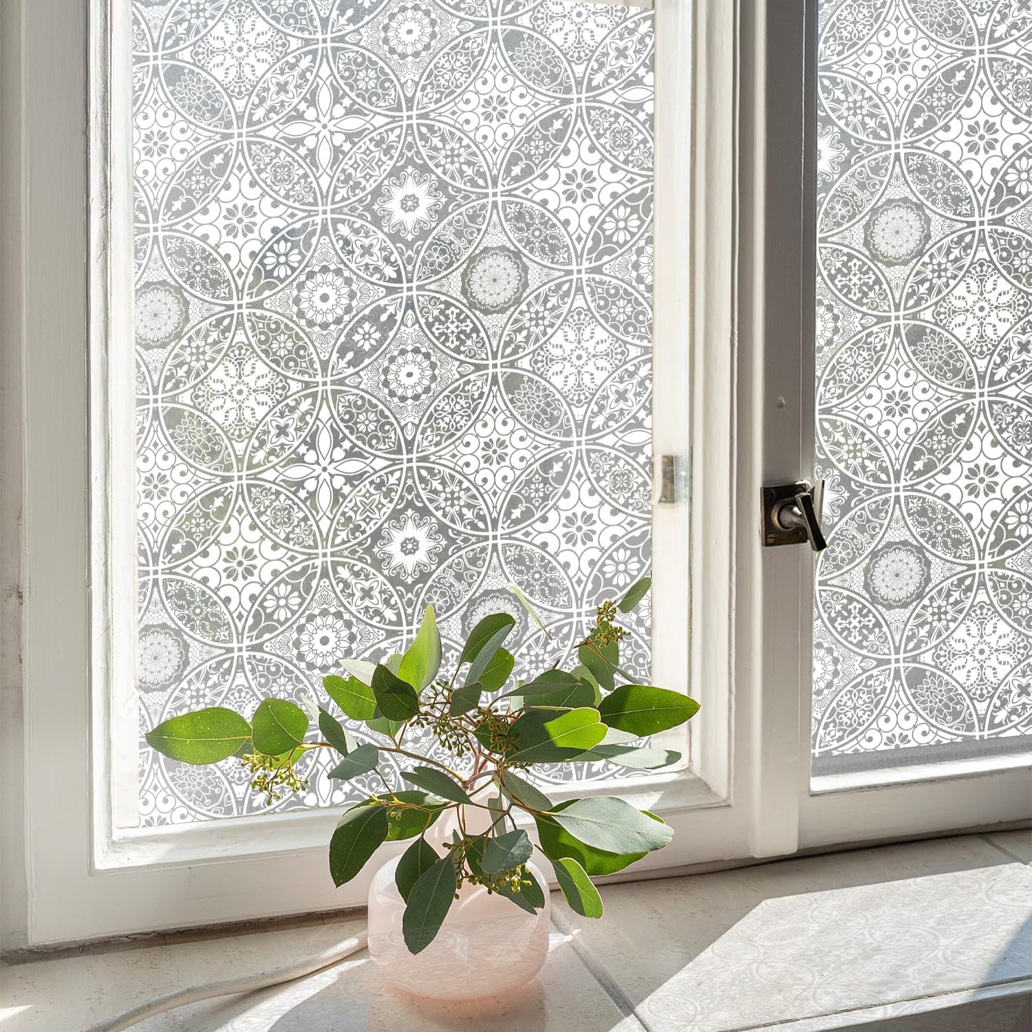 BICIDO-Frosted Glass Window Privacy Film Vintage Mandala, No Adhesive ...