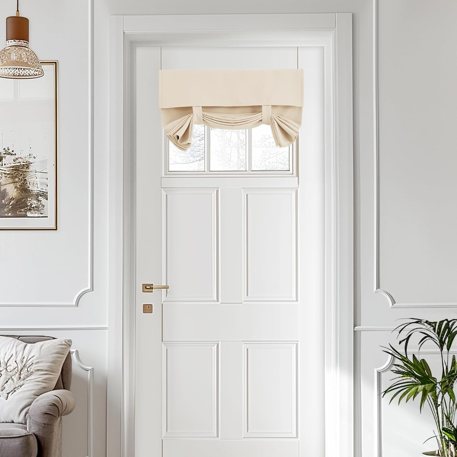 BICIDO-Ivory French Door Curtains - Short Door Window Curtains for ...